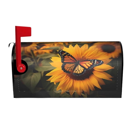 PHELIKA Beautiful Sunflower With Butterfly 01 Mailbox Covers Magnetic ...
