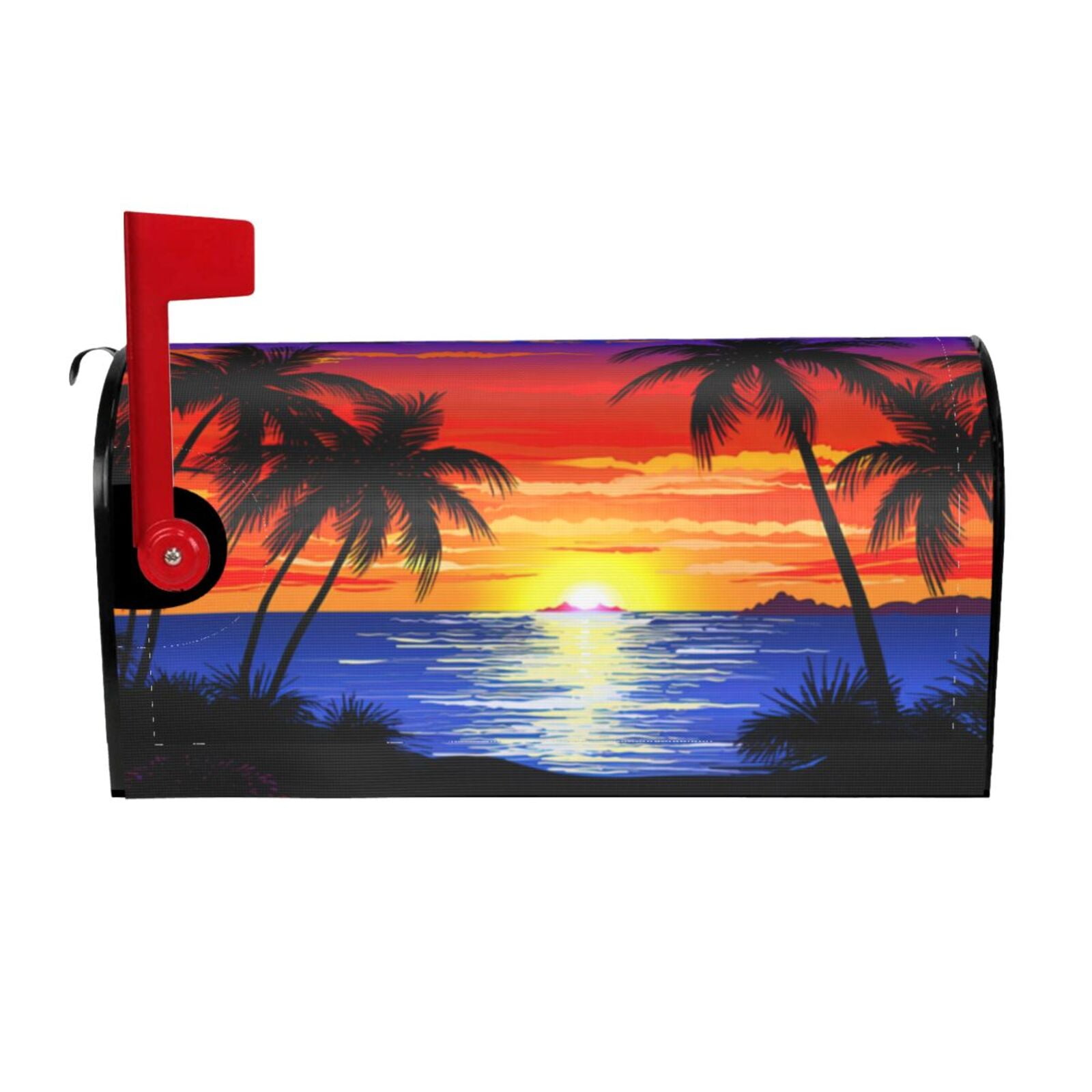 PHELIKA Blossom Floral Palm Trees At Sunset 01 Mailbox Covers Magnetic ...