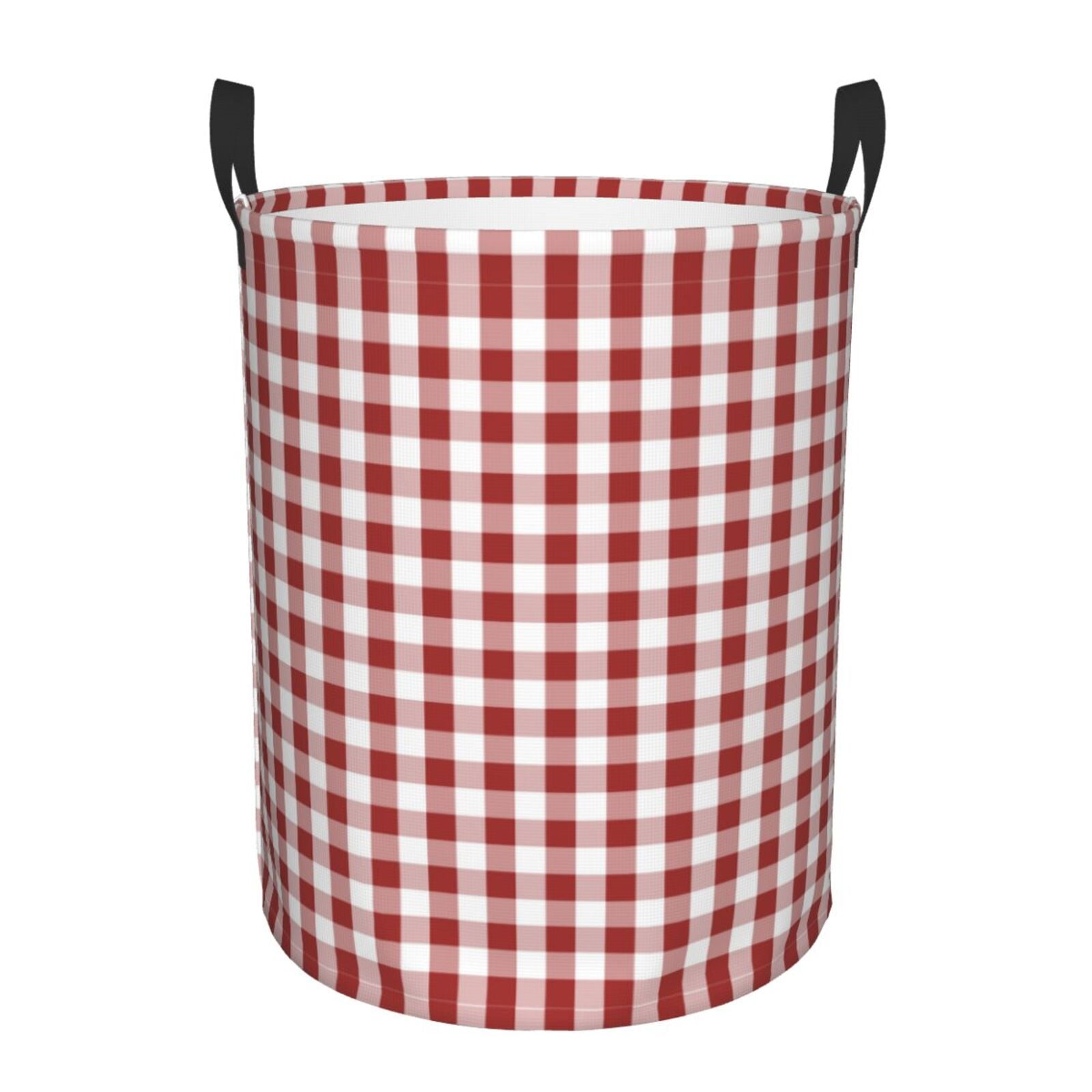 PHELIKA Calvin Gingham Check Red Laundry Hamper Waterproof Foldable ...