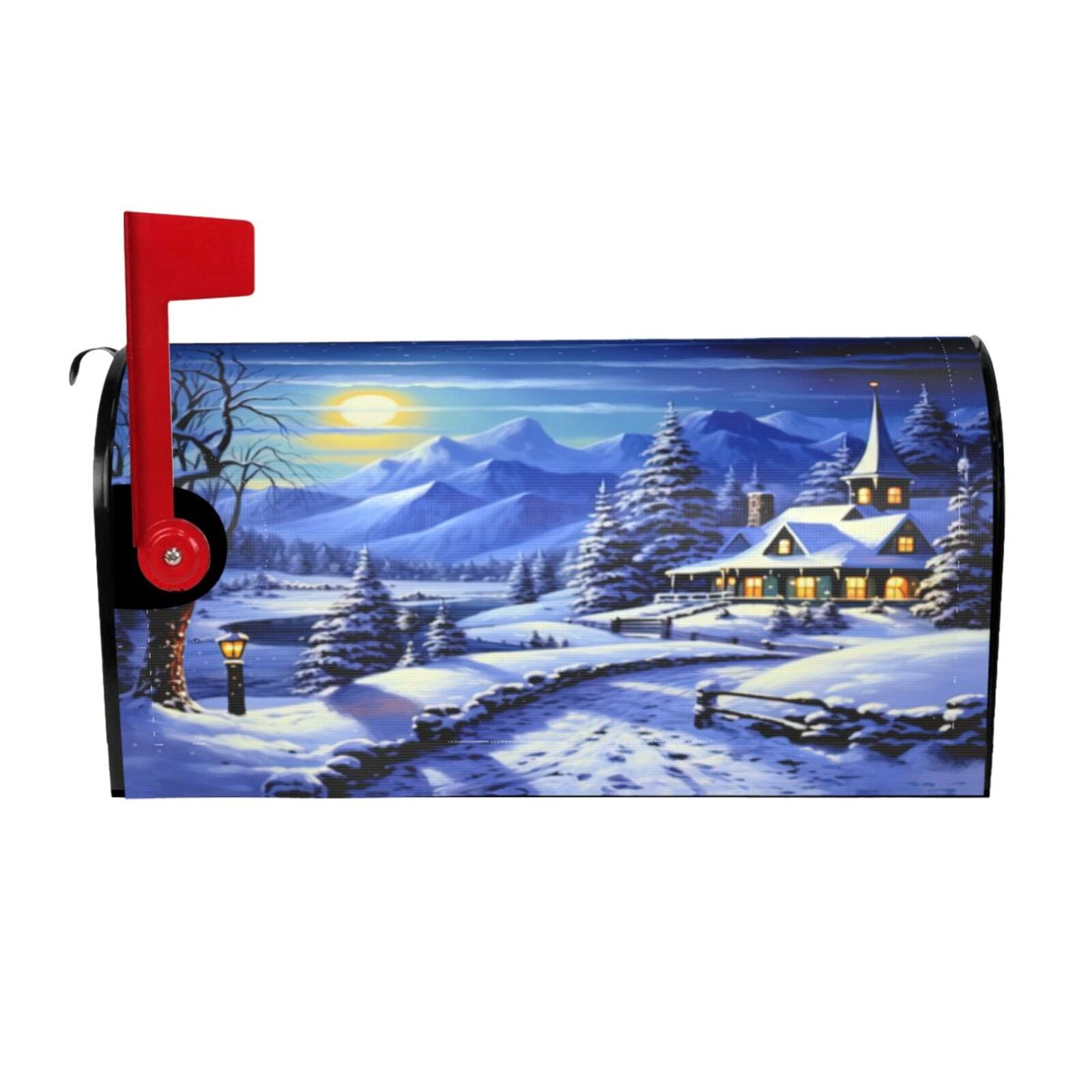 PHELIKA Christmas Scenery 04 Mailbox Covers Magnetic Mailbox Wraps Post ...