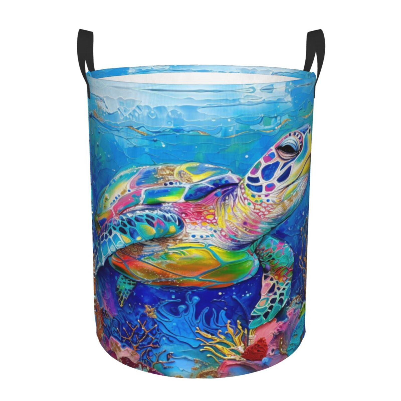 PHELIKA Colorful Sea Turtle Blue Ocean 03 Laundry Hamper Waterproof ...