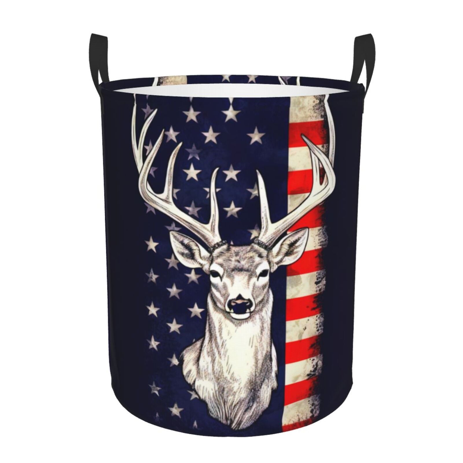 PHELIKA Deer American Flag Hunting 03 Laundry Hamper Waterproof ...