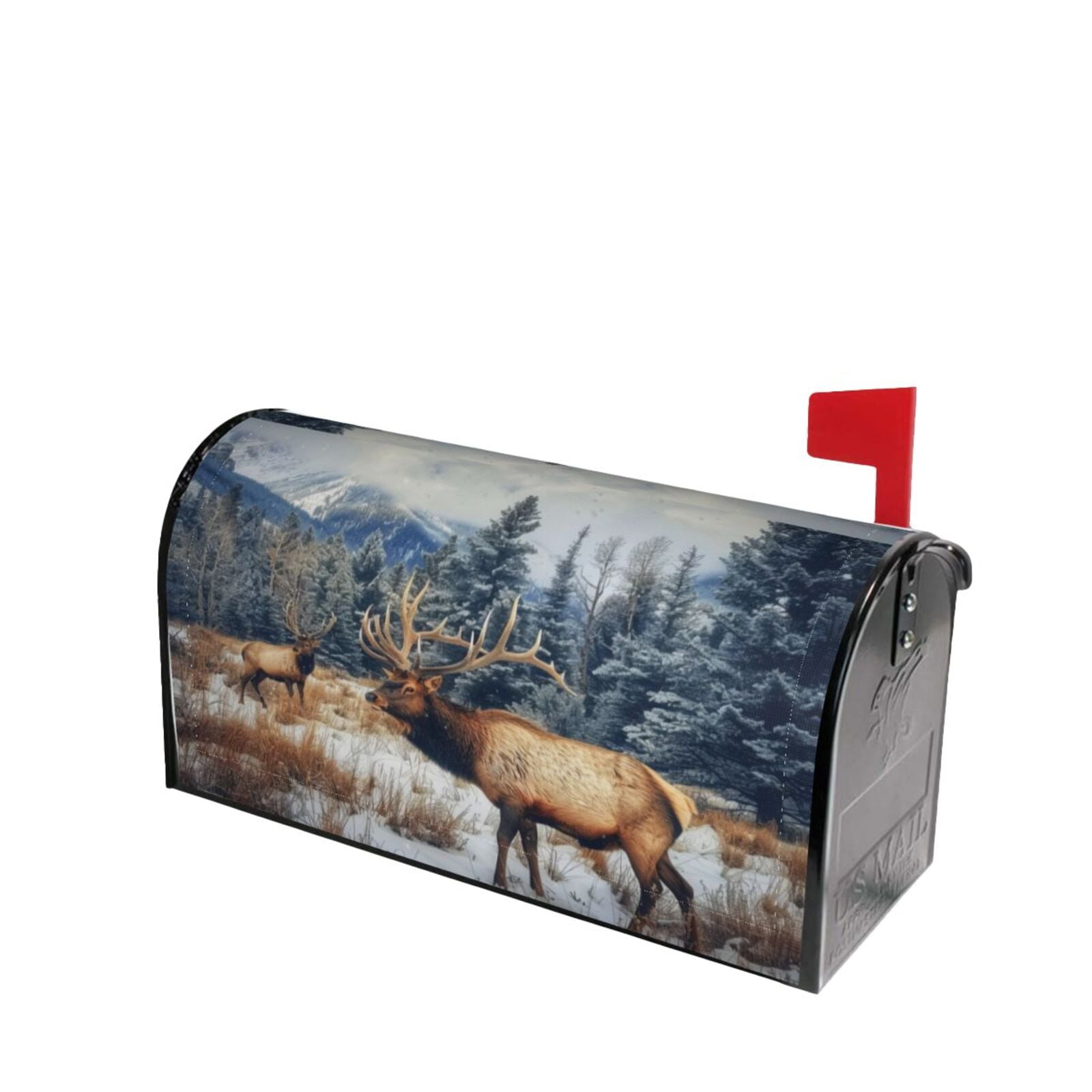 PHELIKA Elk In Snow 01 Magnetic Mailbox Covers Post Letter Box Cover ...