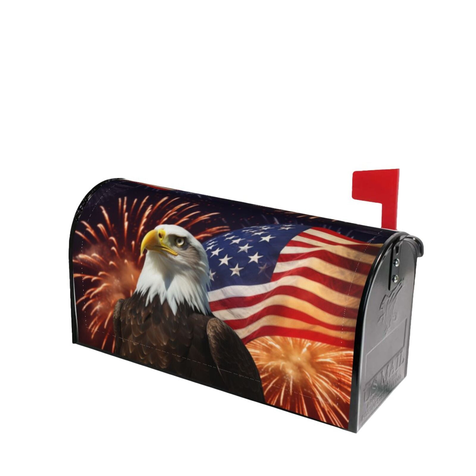 PHELIKA Fireworks Bald Eagle American Flag 06 Magnetic Mailbox Covers ...