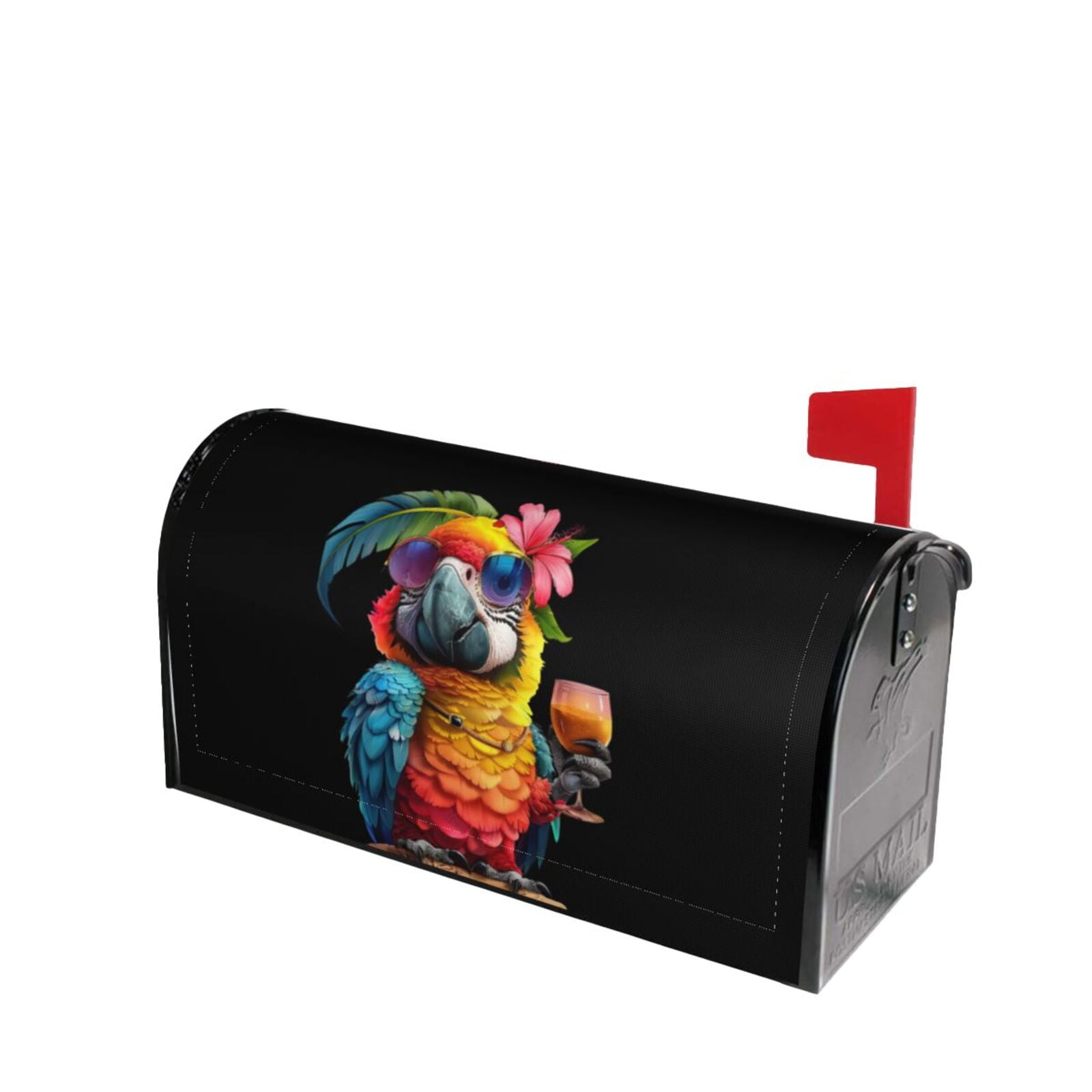 PHELIKA Funny Tropical Parrot Magnetic Mailbox Covers Post Letter Box ...