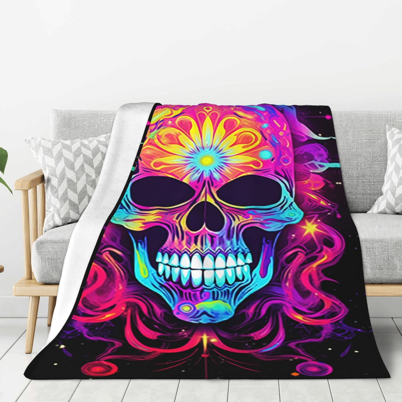 PHELIKA Galaxy Skull Dream Catcher Skull 01 Flannel Blanket Lightweight ...