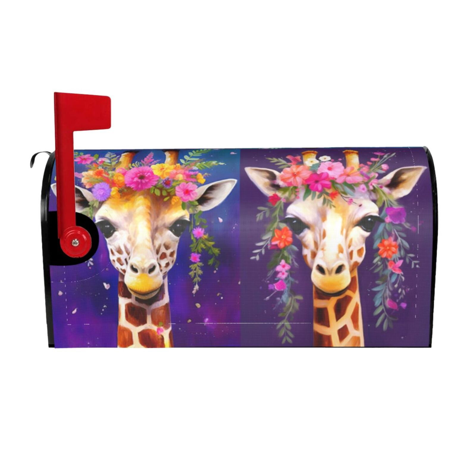 PHELIKA Giraffe With Floral Headpiece 01 Mailbox Covers Magnetic ...