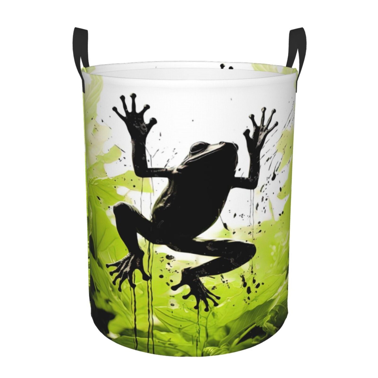 PHELIKA Green Frog On The Leaf 02 Laundry Hamper Waterproof Foldable ...