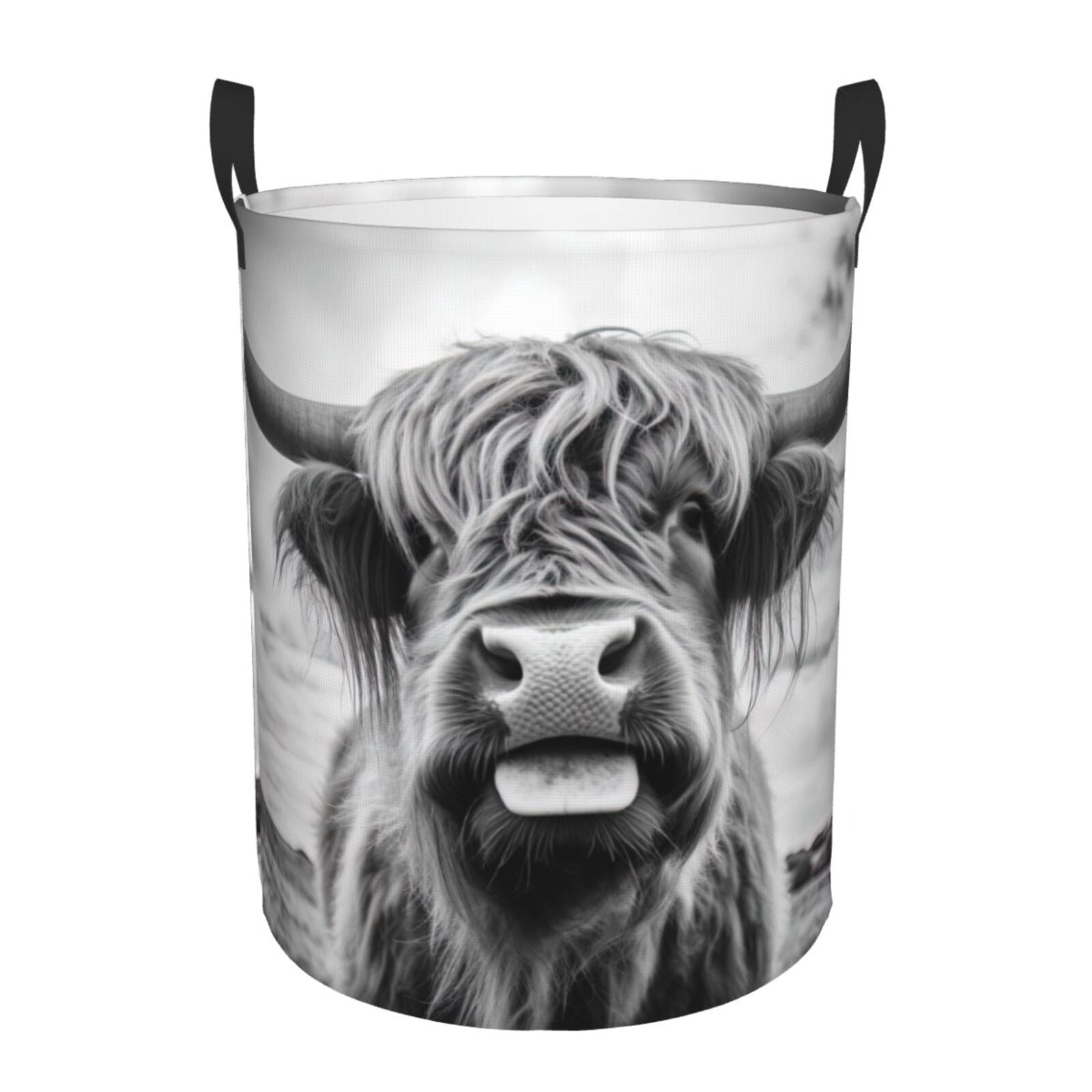 PHELIKA Highland Cow 04 Laundry Basket 65L Large Foldable Round For ...