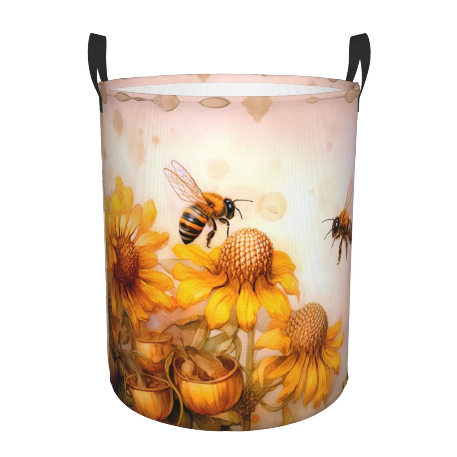PHELIKA Honey Bees Sunflowers 03 Laundry Hamper Waterproof Foldable ...