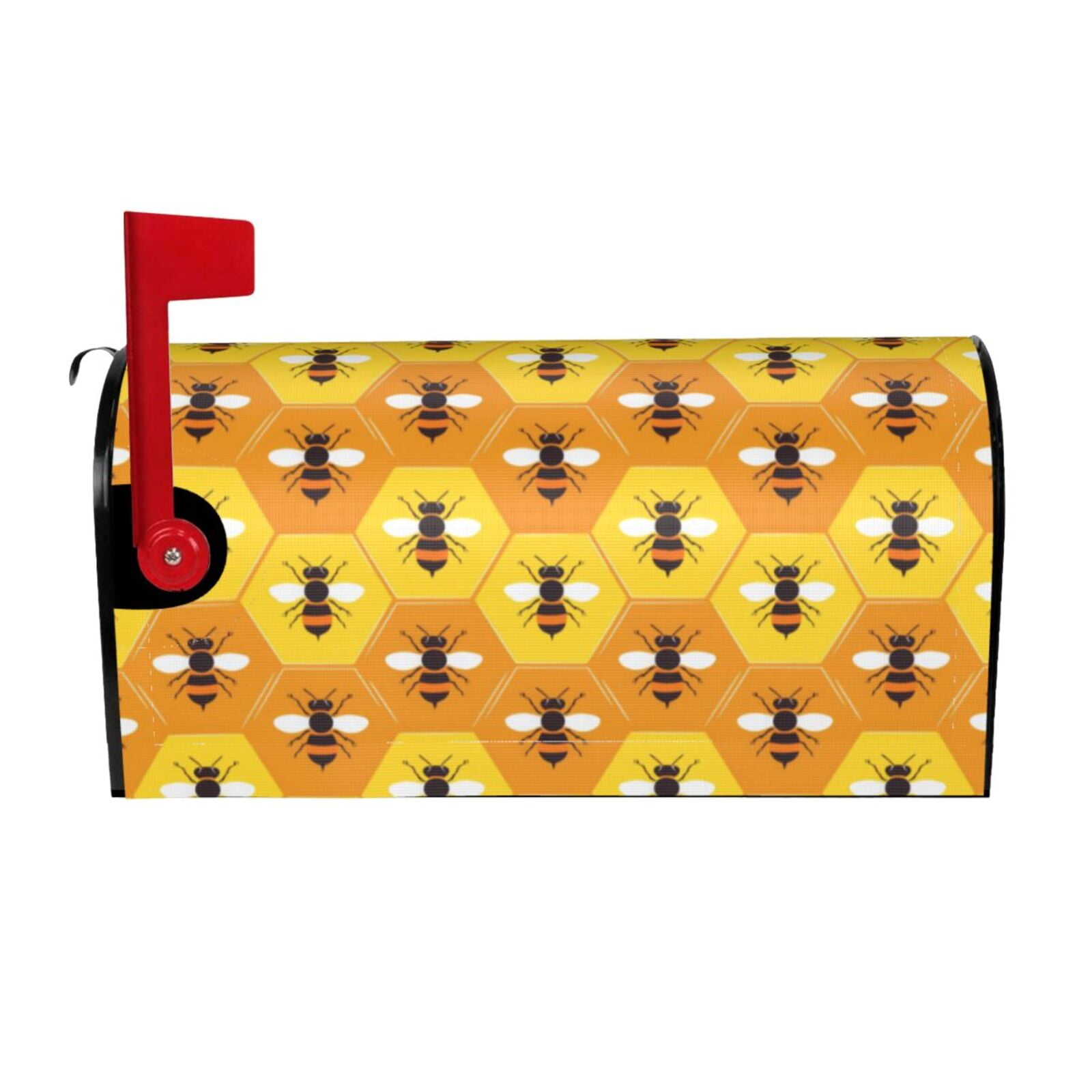 PHELIKA Honeycomb Cute Bee Yellow Magnetic Mailbox Covers Standard Size ...
