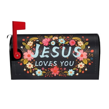PHELIKA Jesus Loves You Christian Monogram 02 Magnetic Mailbox Covers ...