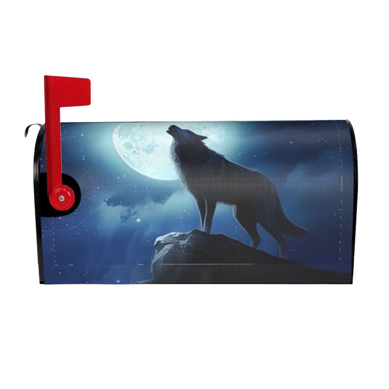 PHELIKA Lone Wolf Howling At The Moon 03 Mailbox Covers Magnetic ...
