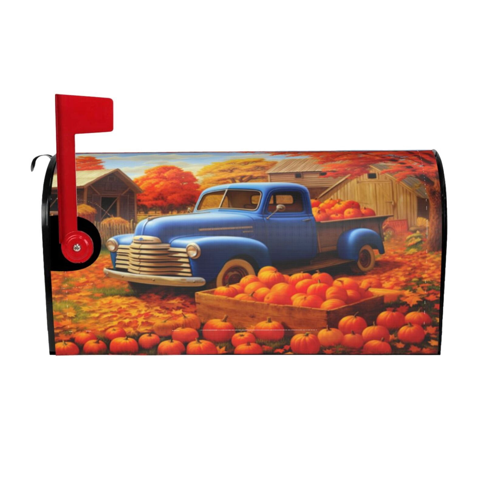 PHELIKA Pumpkin Fall Harvest Truck 02 Mailbox Covers Magnetic Mailbox ...