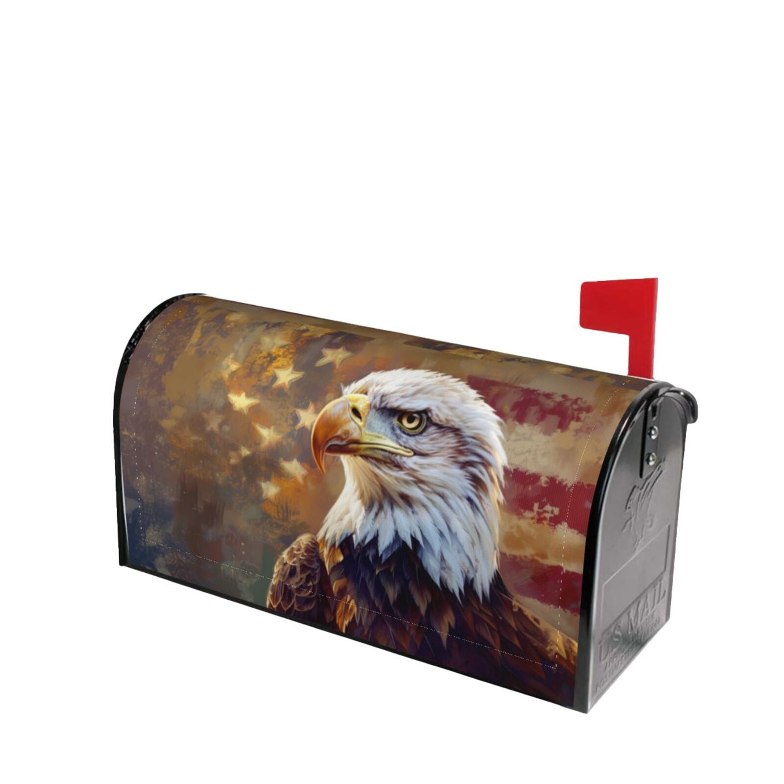 PHELIKA Retro American Flag Bald Eagle 04 Magnetic Mailbox Covers Post ...