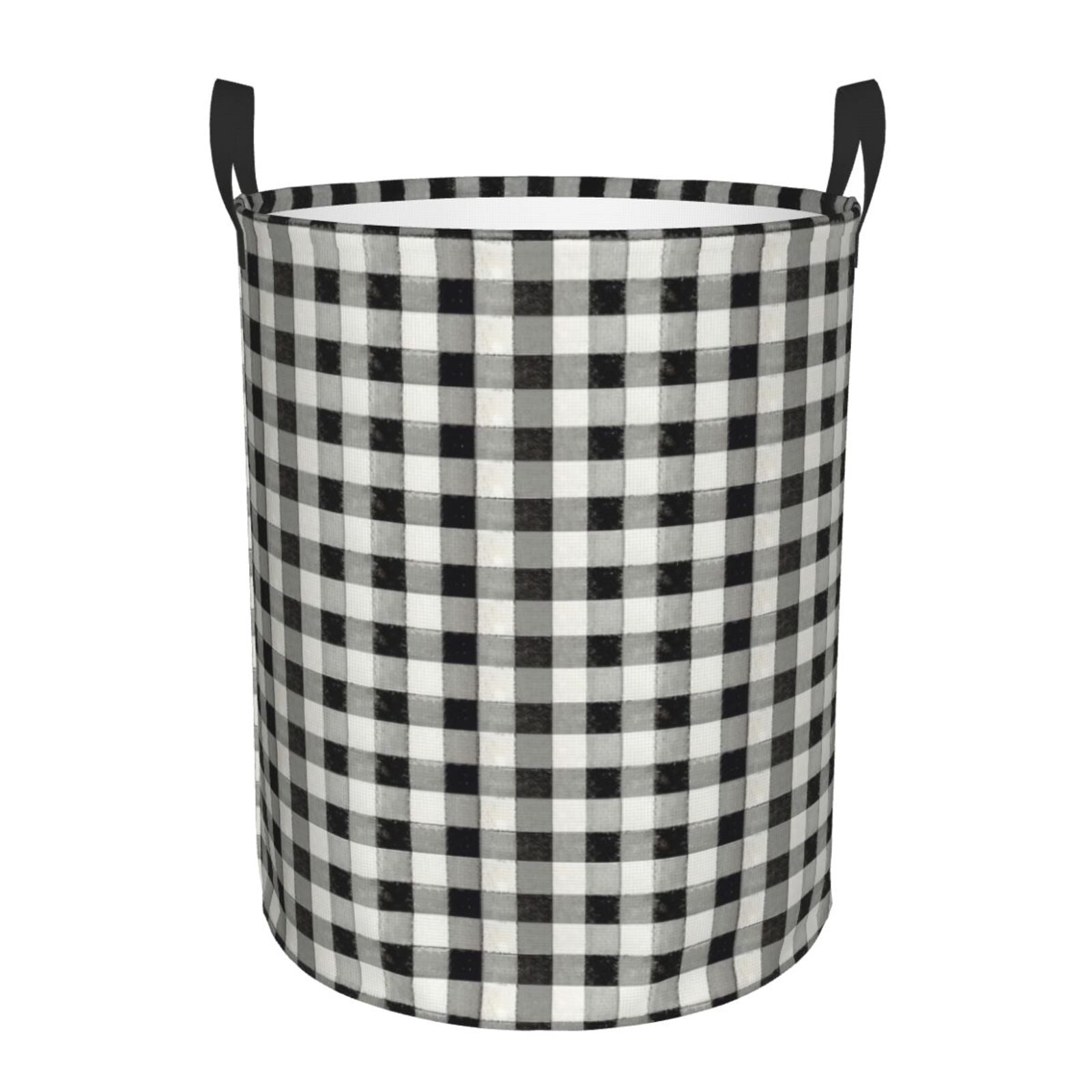 PHELIKA Retro Black White Buffalo Plaid Check Laundry Hamper Waterproof ...