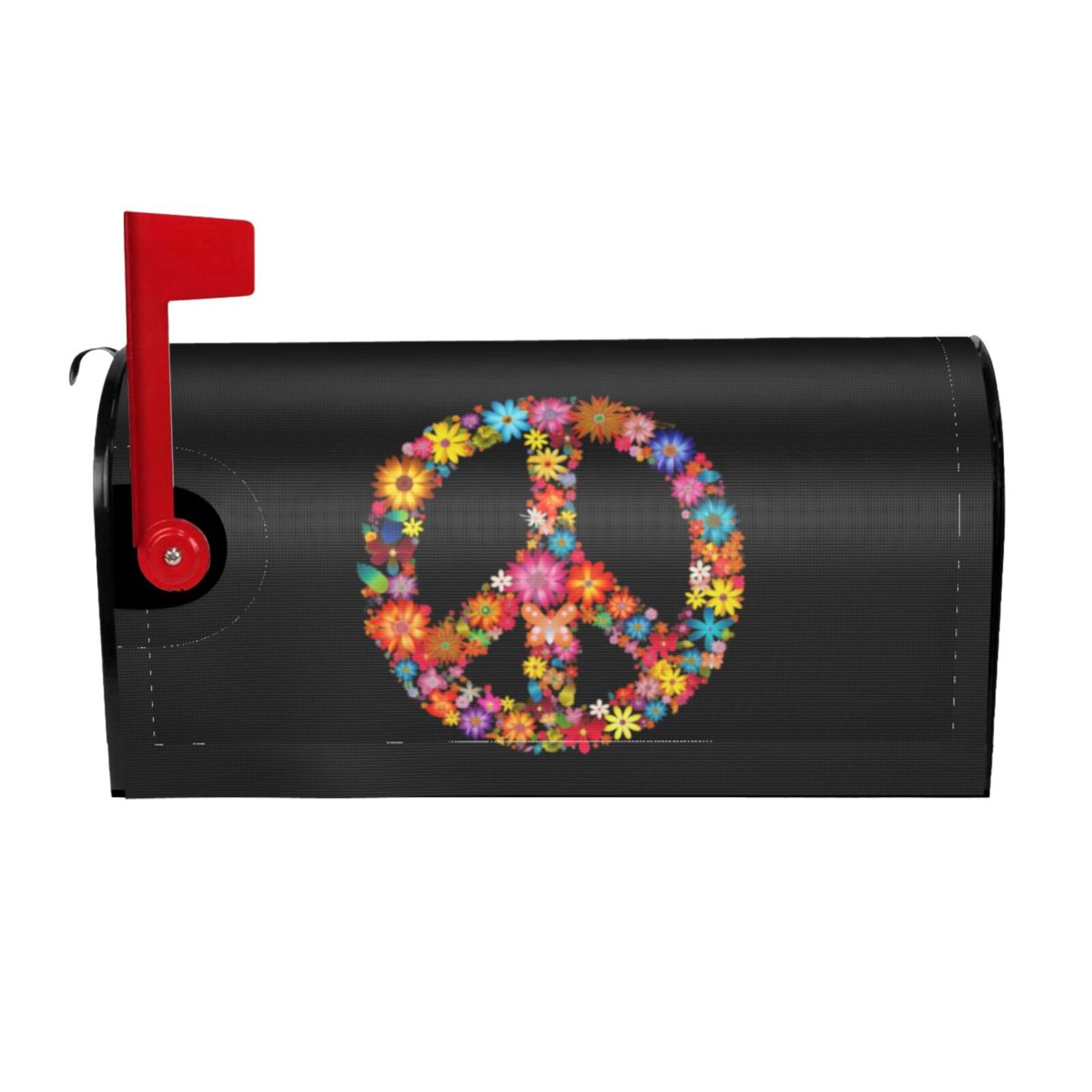 PHELIKA Spring Peace Sign Flower Symbol 01 Magnetic Mailbox Covers ...