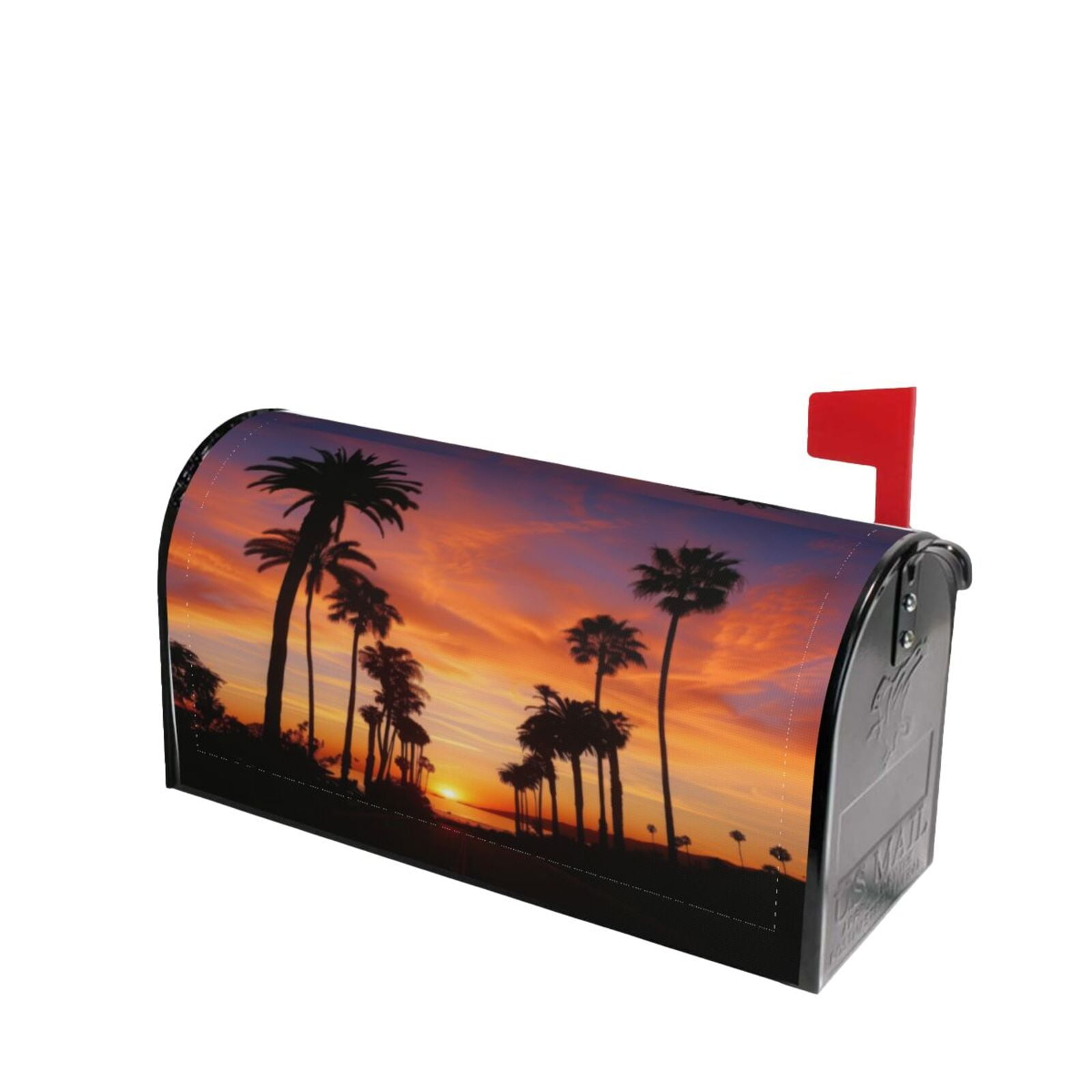 PHELIKA Sunset Palm Trees 03 Magnetic Mailbox Covers Post Letter Box ...