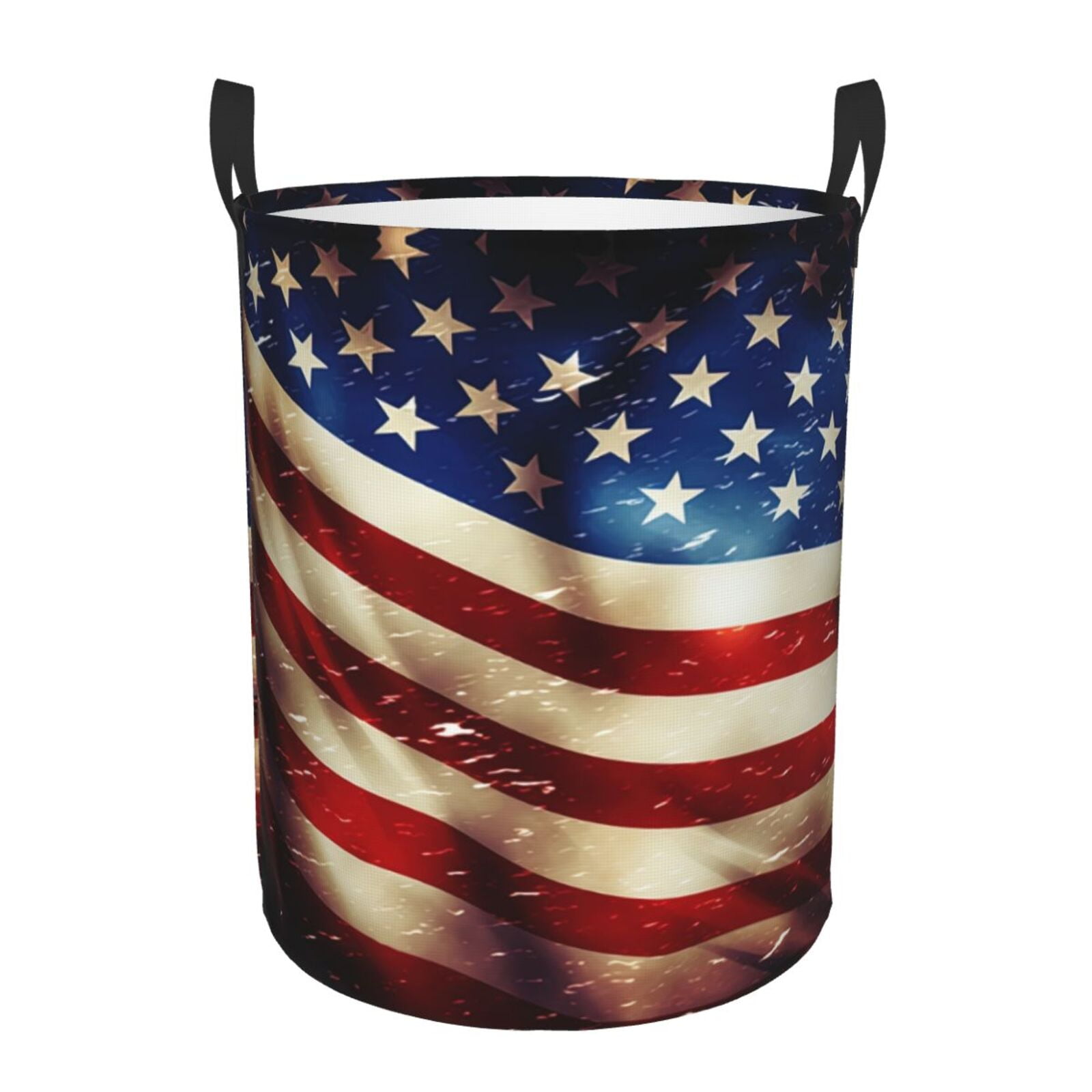 PHELIKA Vintage American Flag 02 Laundry Hamper Waterproof Foldable ...
