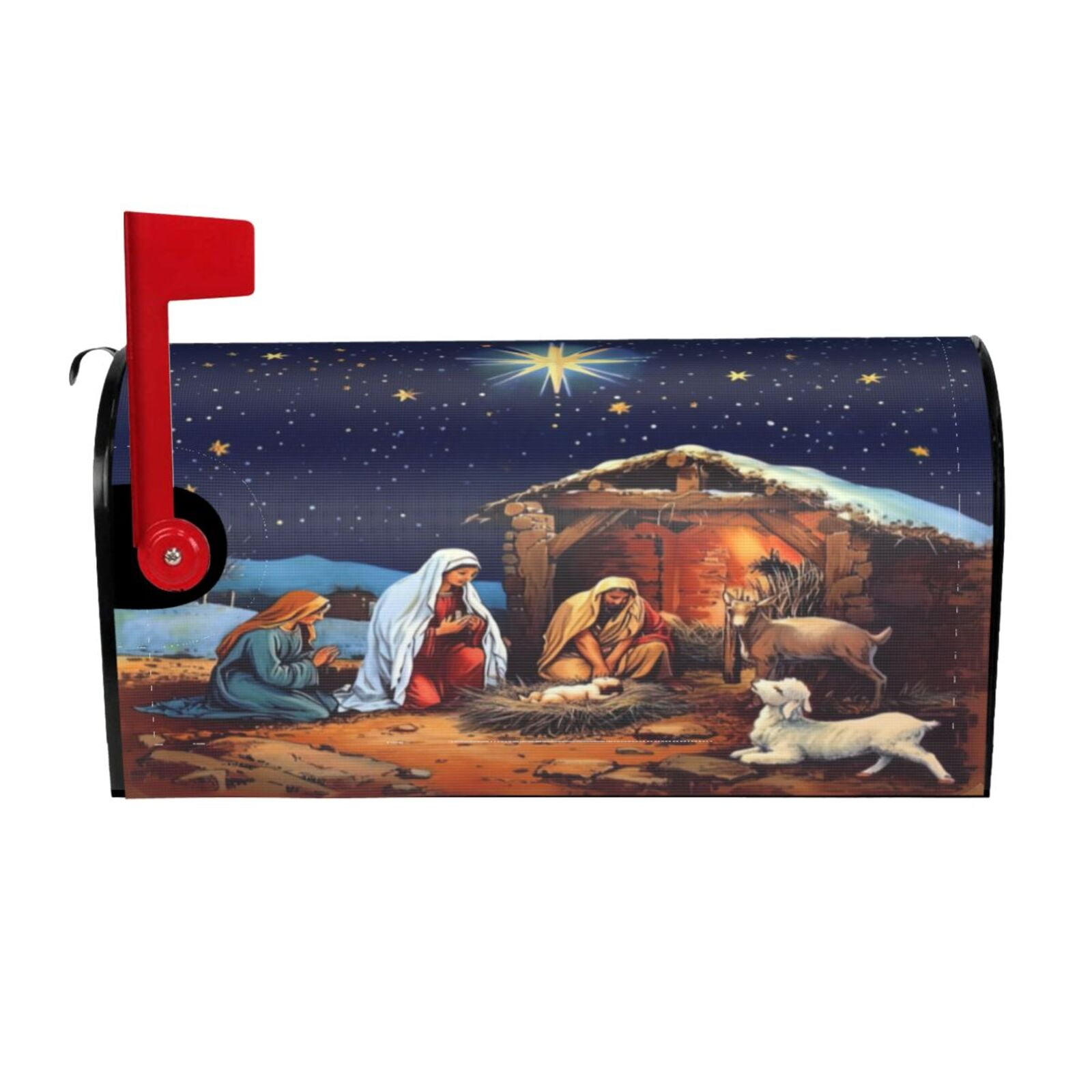 PHELIKA Vintage Christmas Nativity Jesus In Manger 01 Mailbox Covers ...