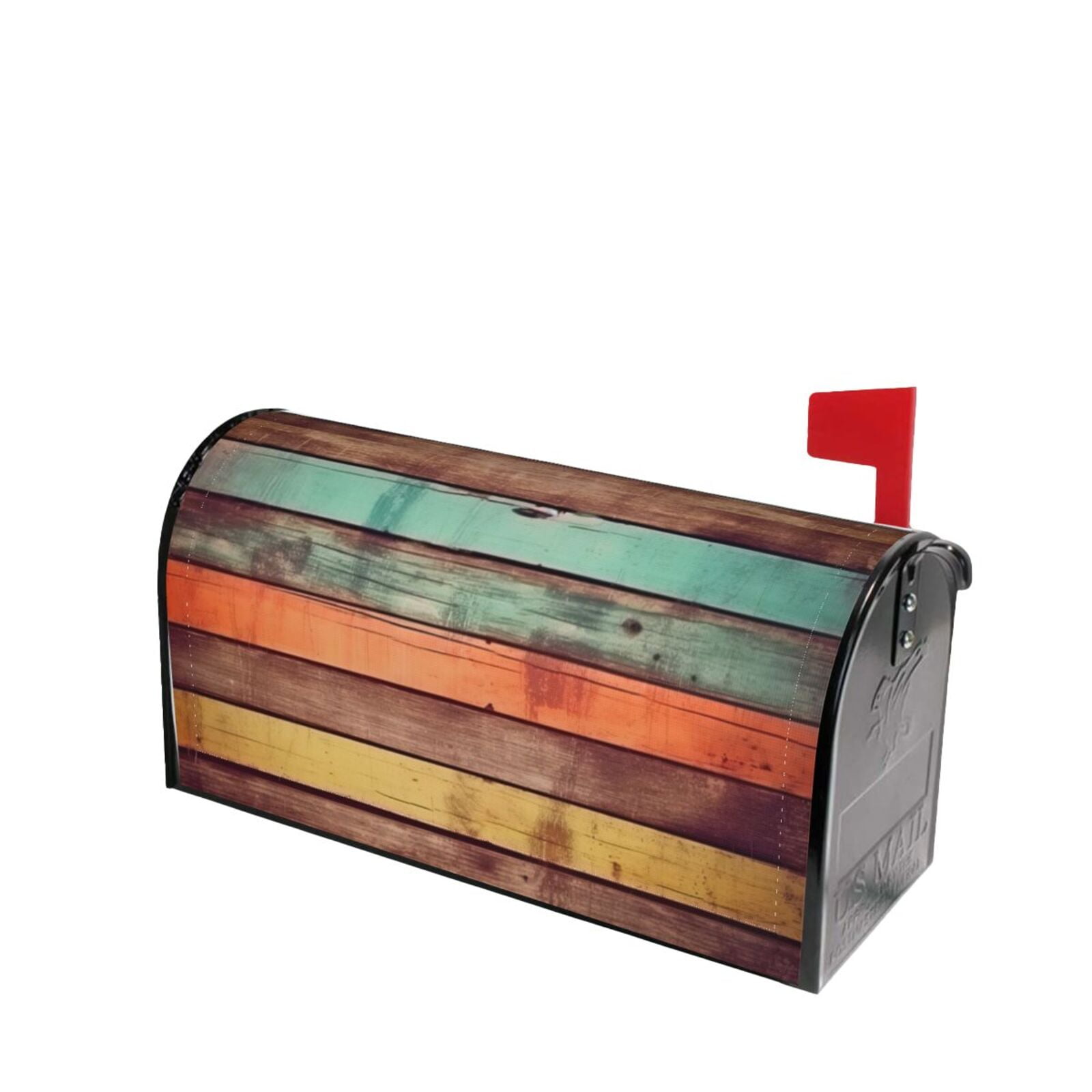 PHELIKA Vintage Old Wooden Texture 03 Magnetic Mailbox Covers Post ...