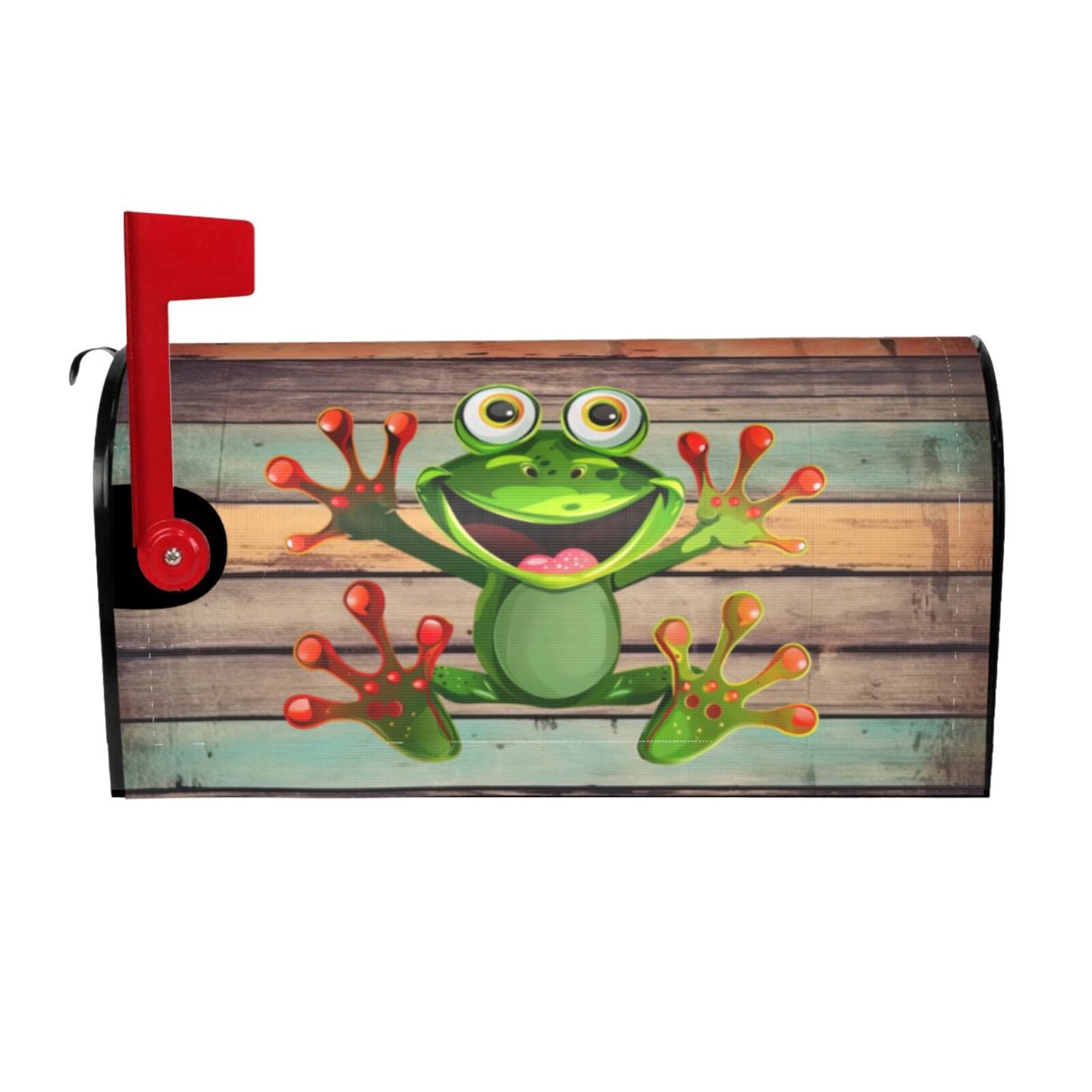 PHELIKA Vintage Old Wooden Texture Happy Frog 01 Magnetic Mailbox ...