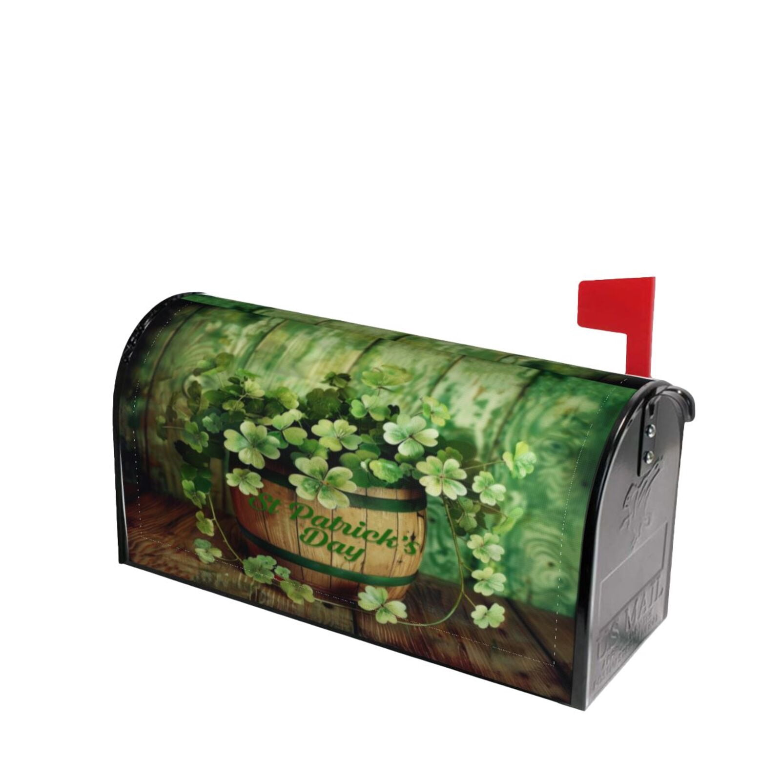 PHELIKA Vintage Wooden St.Patrick Day Flowers 01 Magnetic Mailbox ...