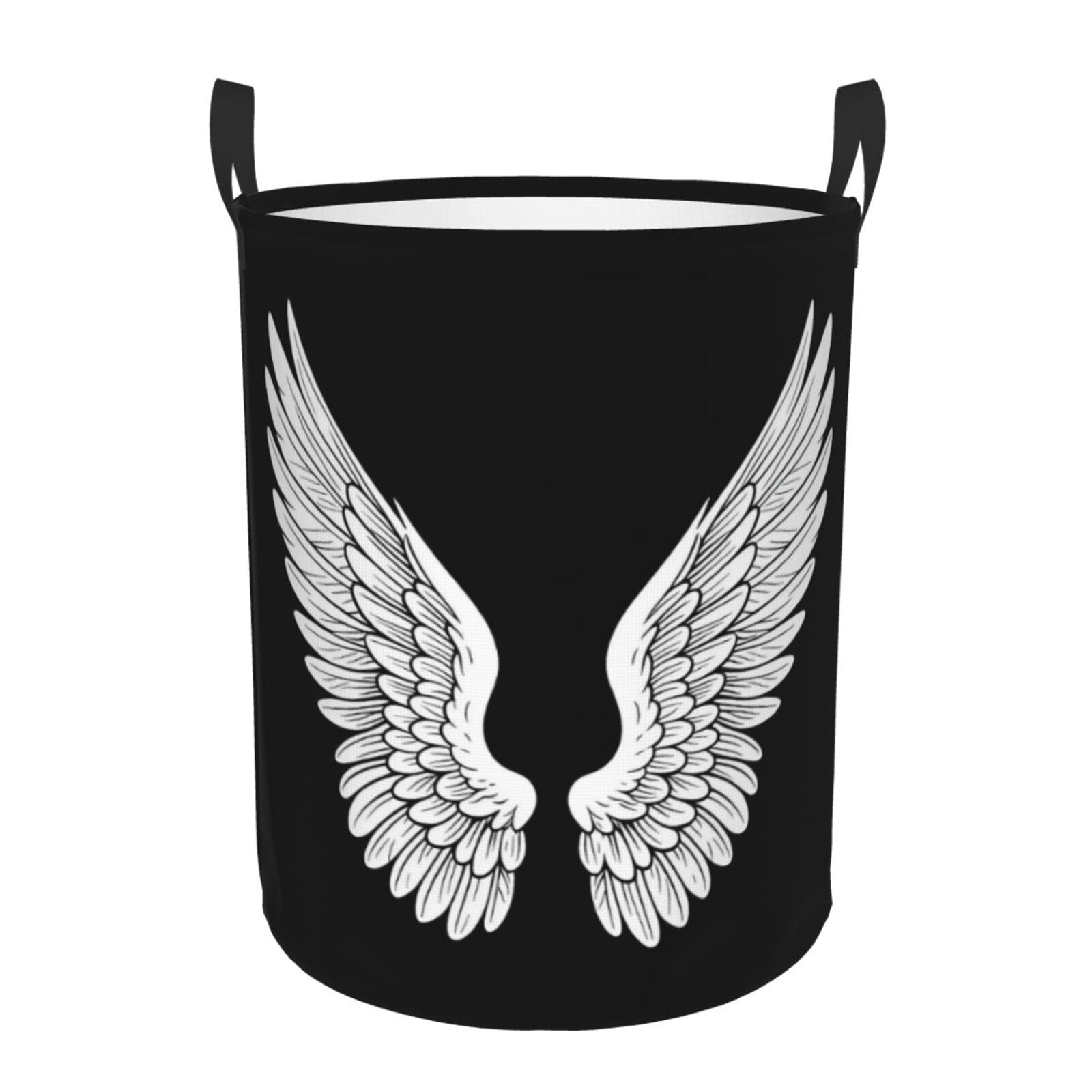 PHELIKA White Wings Laundry Basket 65L Large Foldable Round For Dirty ...