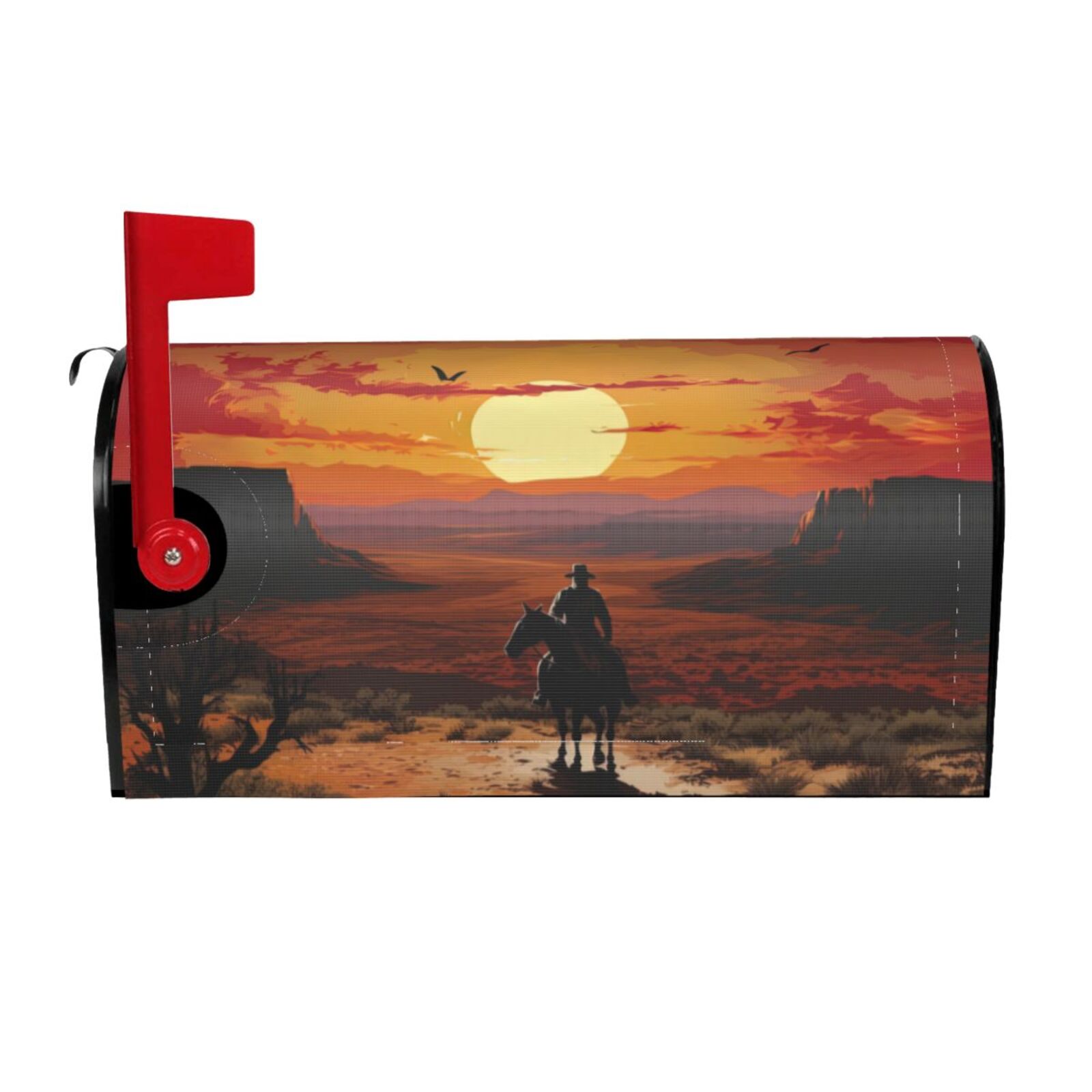 PHELIKA Wild West American Desert Cowboy On Horse 02 Mailbox Covers ...