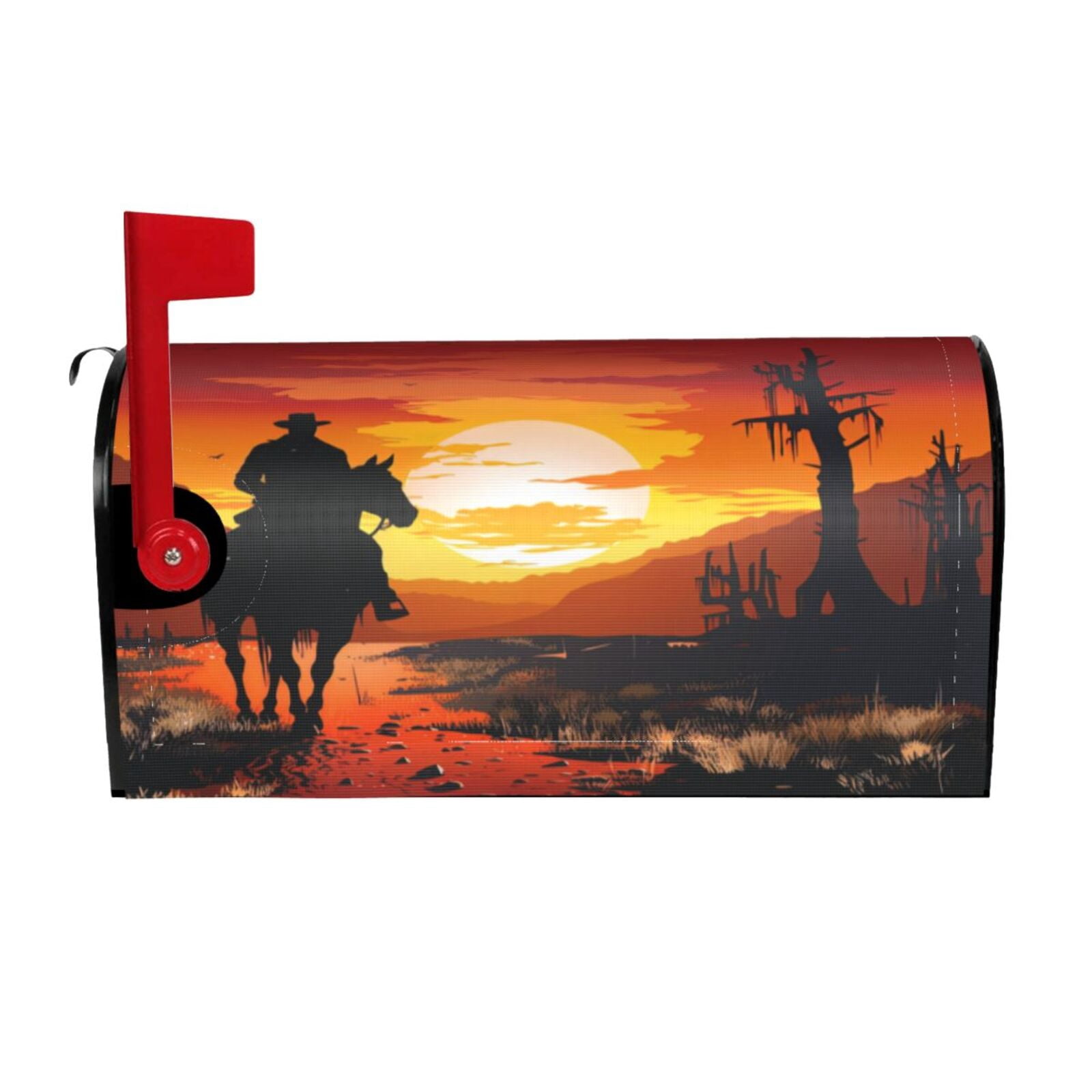 PHELIKA Wild West American Desert Cowboy On Horse 04 Mailbox Covers ...