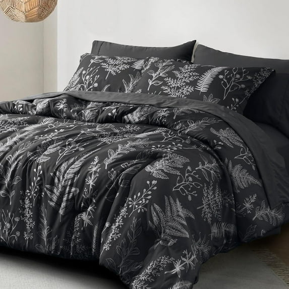 PHF 7 Pieces Printed King Comforter Set, Lightweight Reversible ...