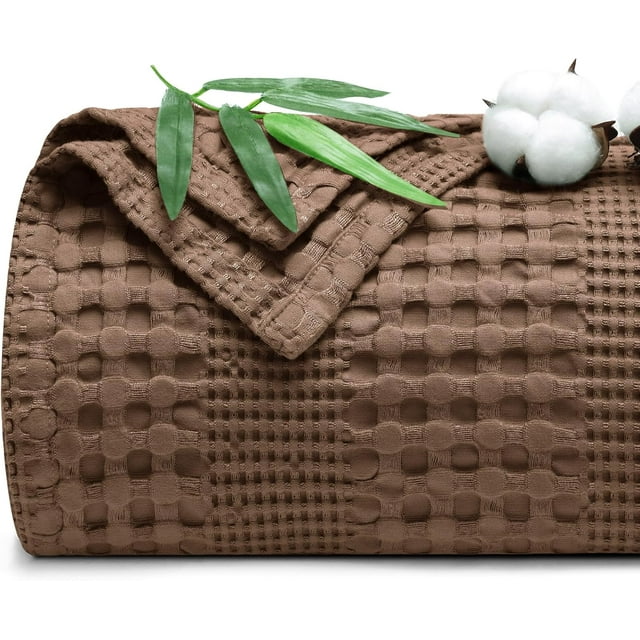 PHF Cooling Waffle Blanket Queen Size, Lightweight 60% Rayon Derived ...