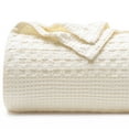 PHF Cotton Waffle Weave Blanket Lightweight Washed Cotton Bed & Couch ...
