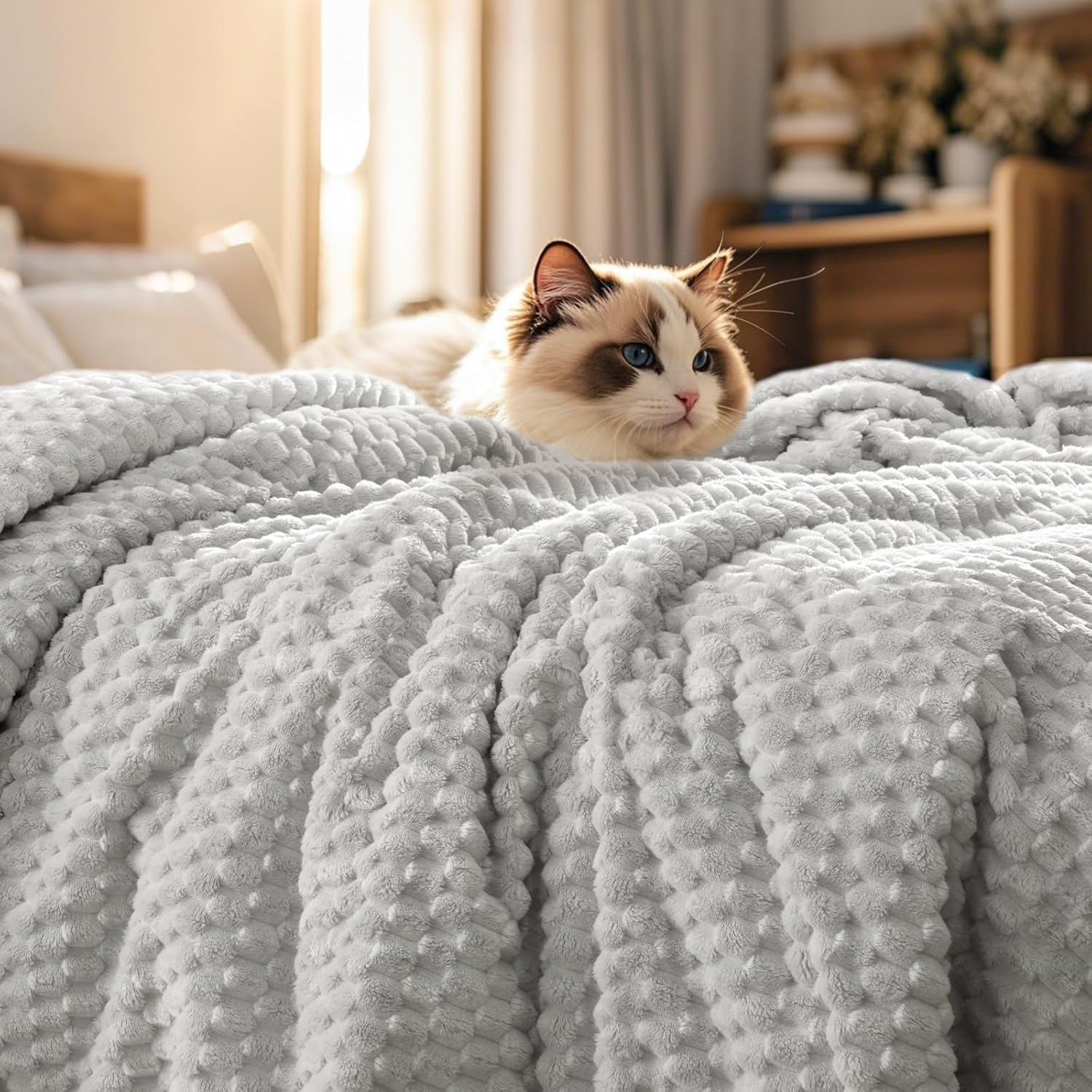 PHF Lightweight Twin Size Fleece Blanket, Contemporary Flannel Fleece ...