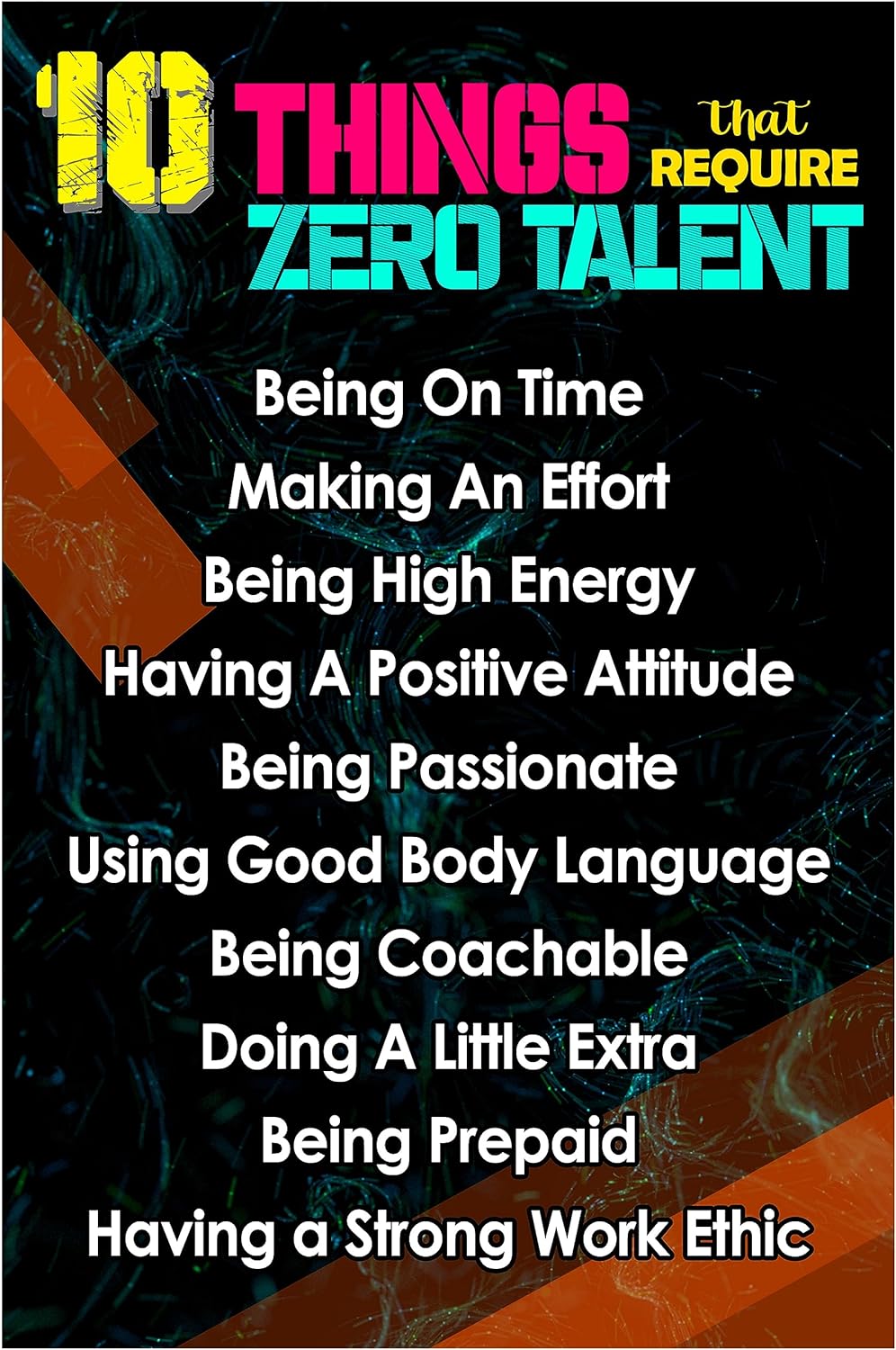 PHFZJYOU 10 Things That Require Zero Talent Quote Quotes Growth Mindset ...