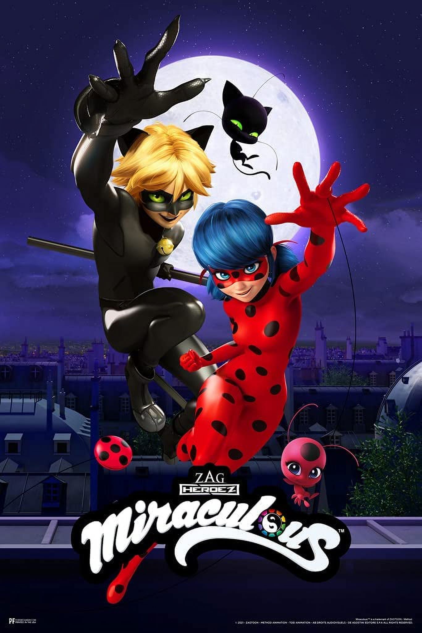 PHFZJYOU Miraculous Ladybug Cat Noir Team Up Cartoon TV Series Movie ...