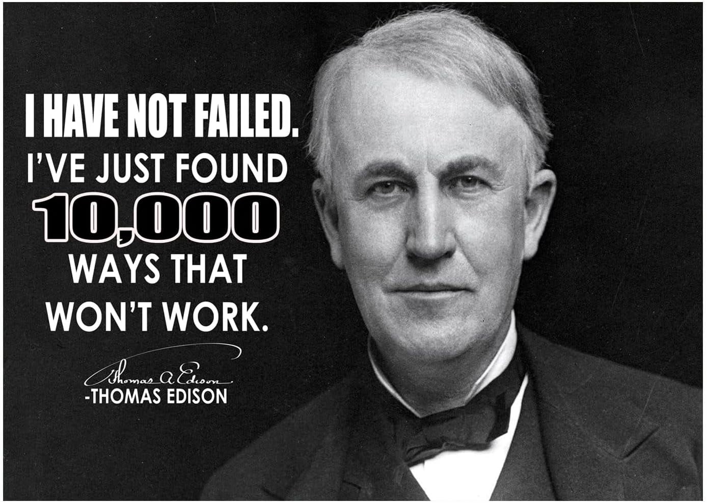 PHFZJYOU Thomas Edison Growth Mindset Science Inventor Engineer ...