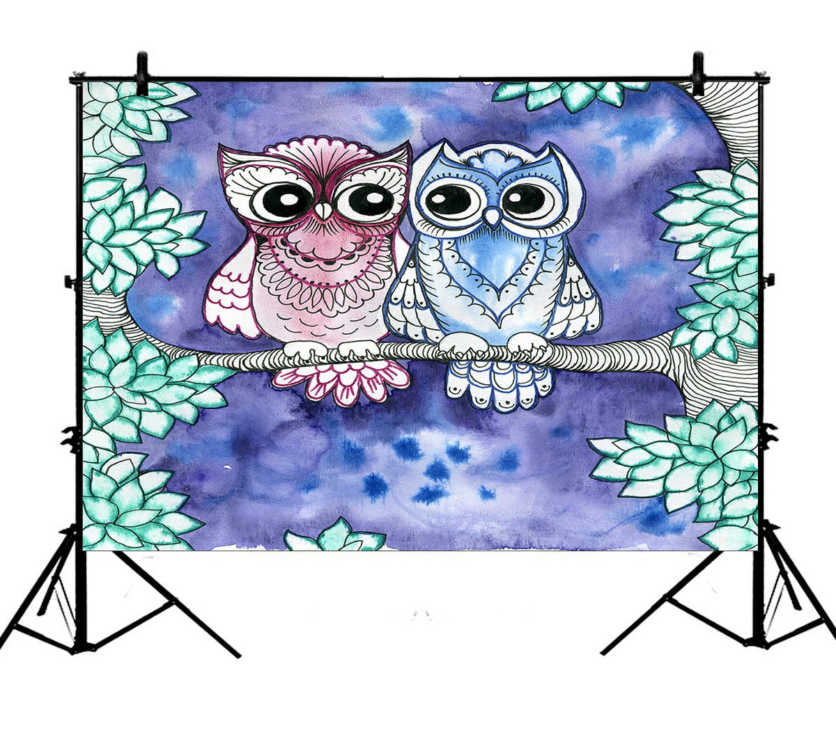 PHFZK 7x5ft Animal Backdrops, Cute Owls on Tree Photography Backdrops ...