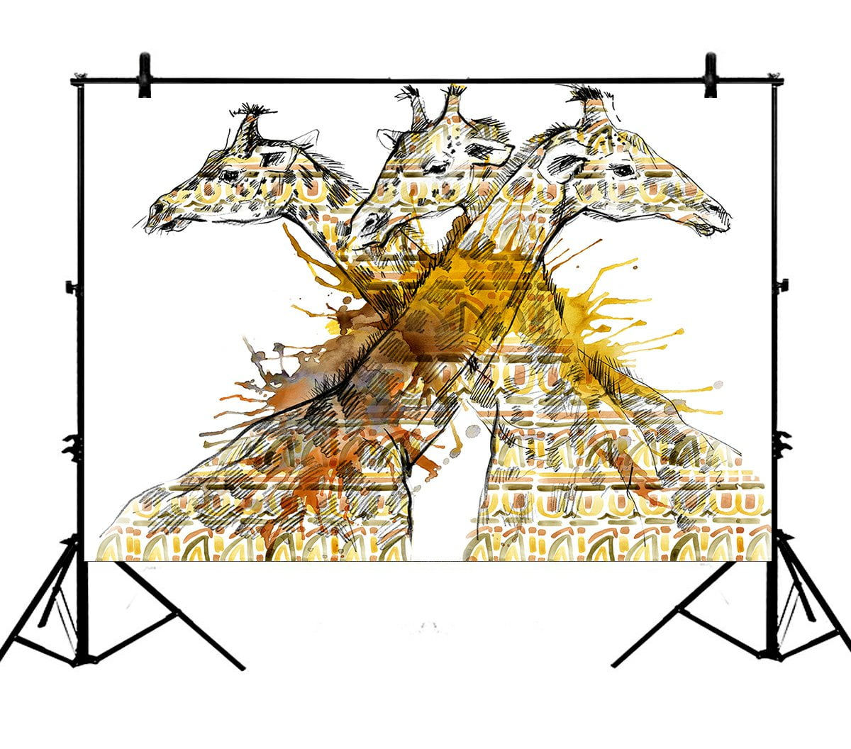 PHFZK 7x5ft Animal Backdrops, Watercolor Giraffe Photography Backdrops ...
