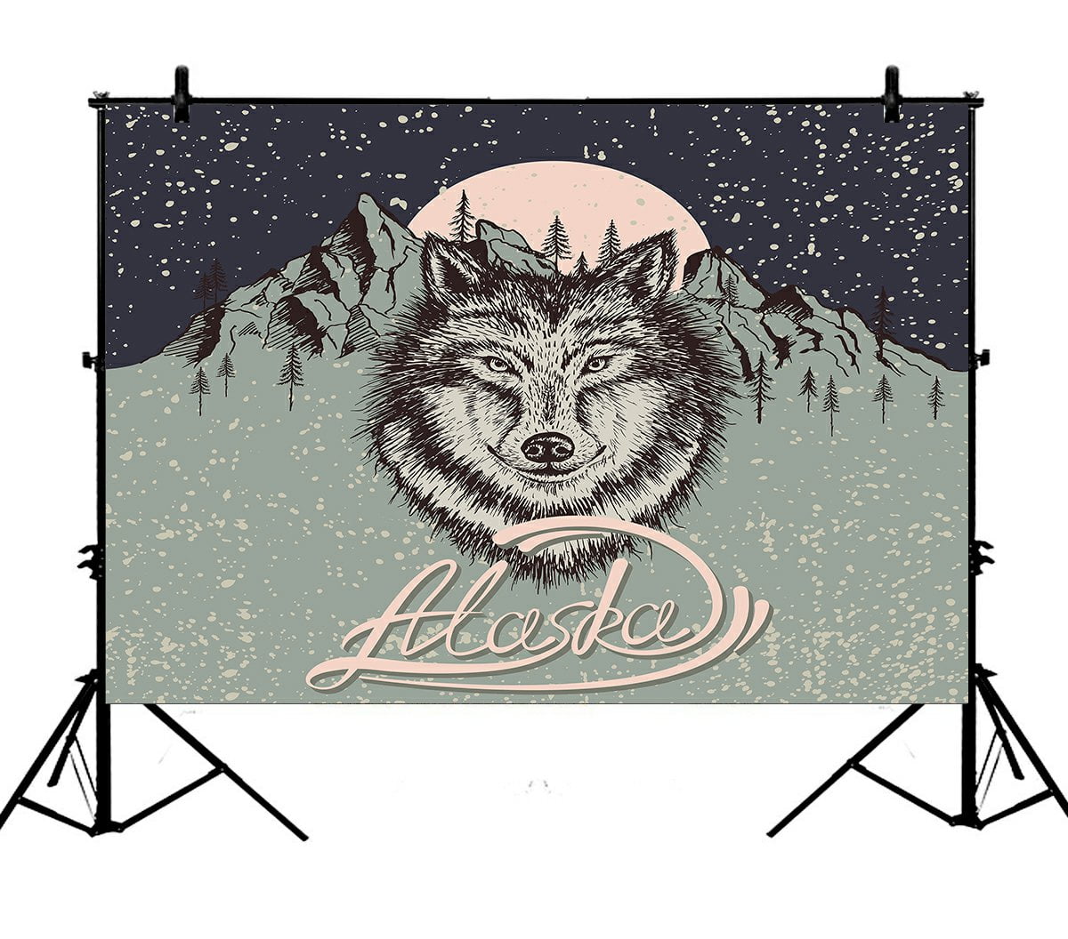 PHFZK 7x5ft Animal Backdrops, Wolf on the Alaska Mountain Photography ...