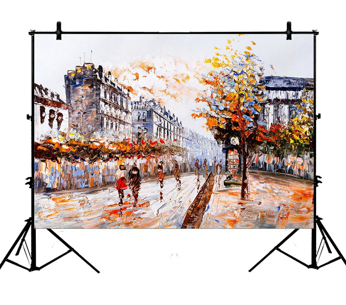 PHFZK 7x5ft Artwork Cityscape Backdrops, Oil Painting Street View of ...