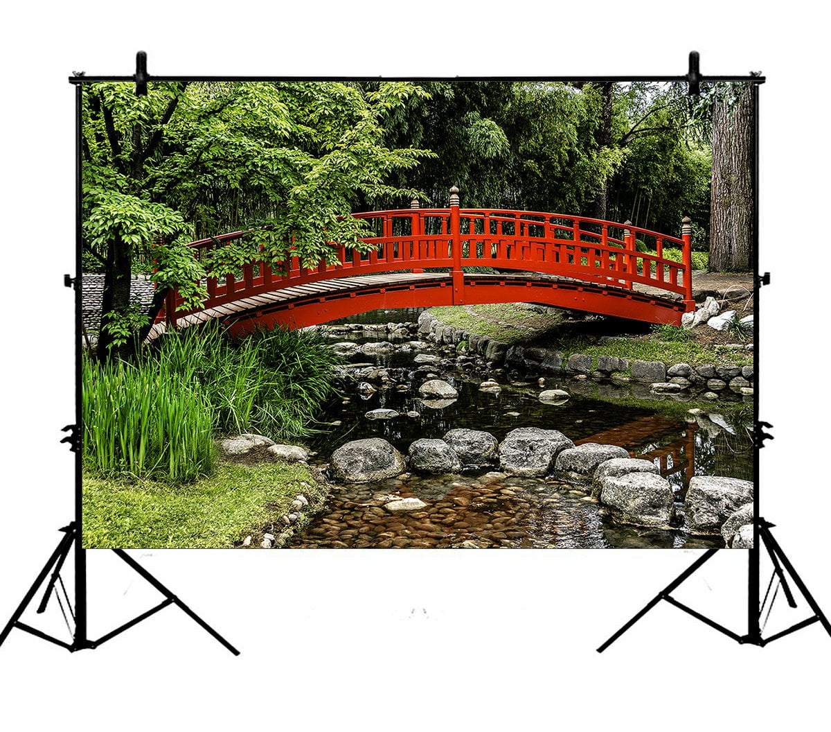 PHFZK 7x5ft Asian Backdrops, Landscape with Japanese Bridge Photography ...