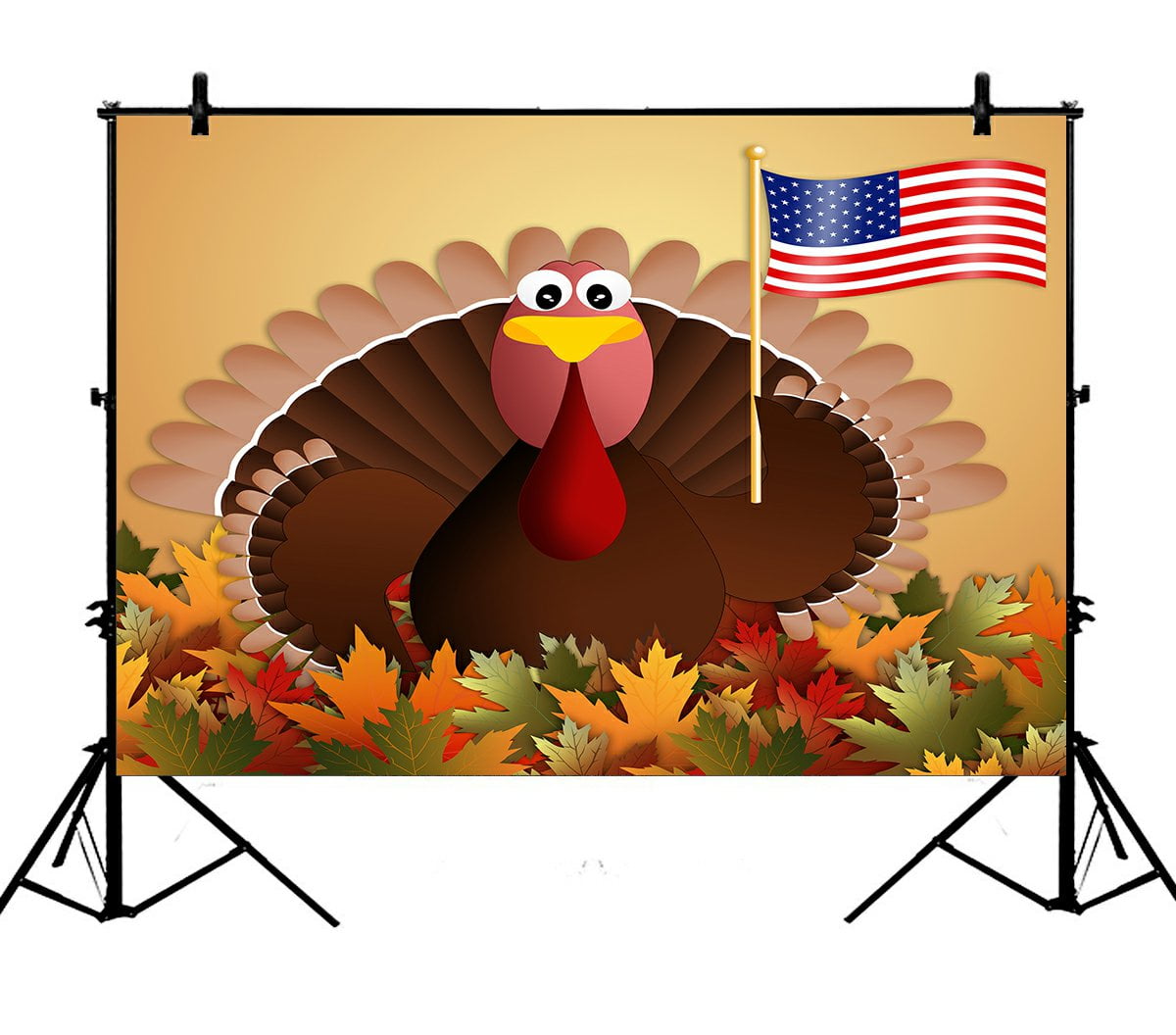PHFZK 7x5ft Autumn Leaves Backdrops, Happy Thanksgiving Day Turkey ...