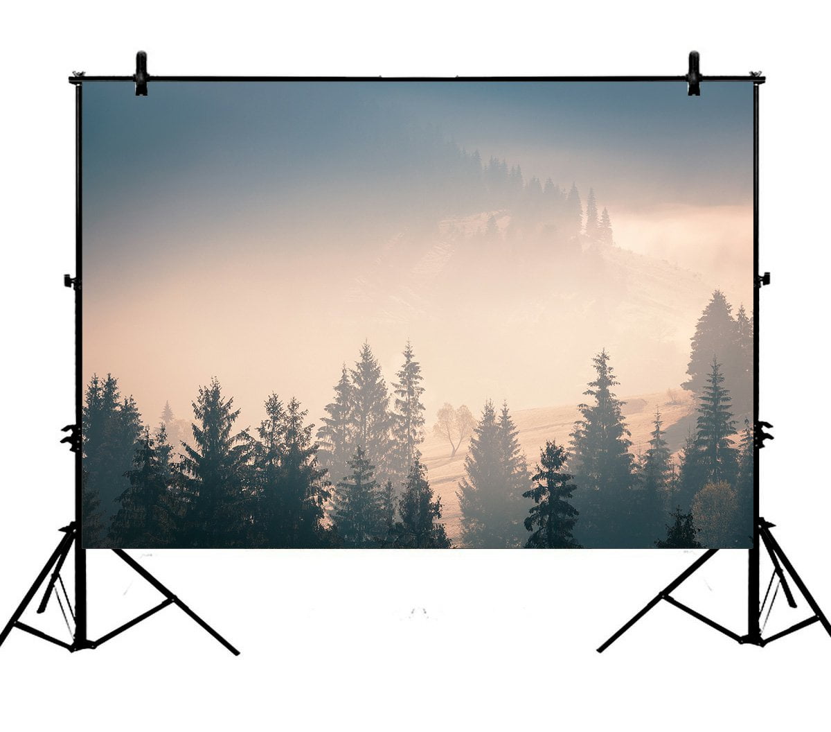 PHFZK 7x5ft Beautiful Nature Landscape Backdrops, Fog over Mountain ...