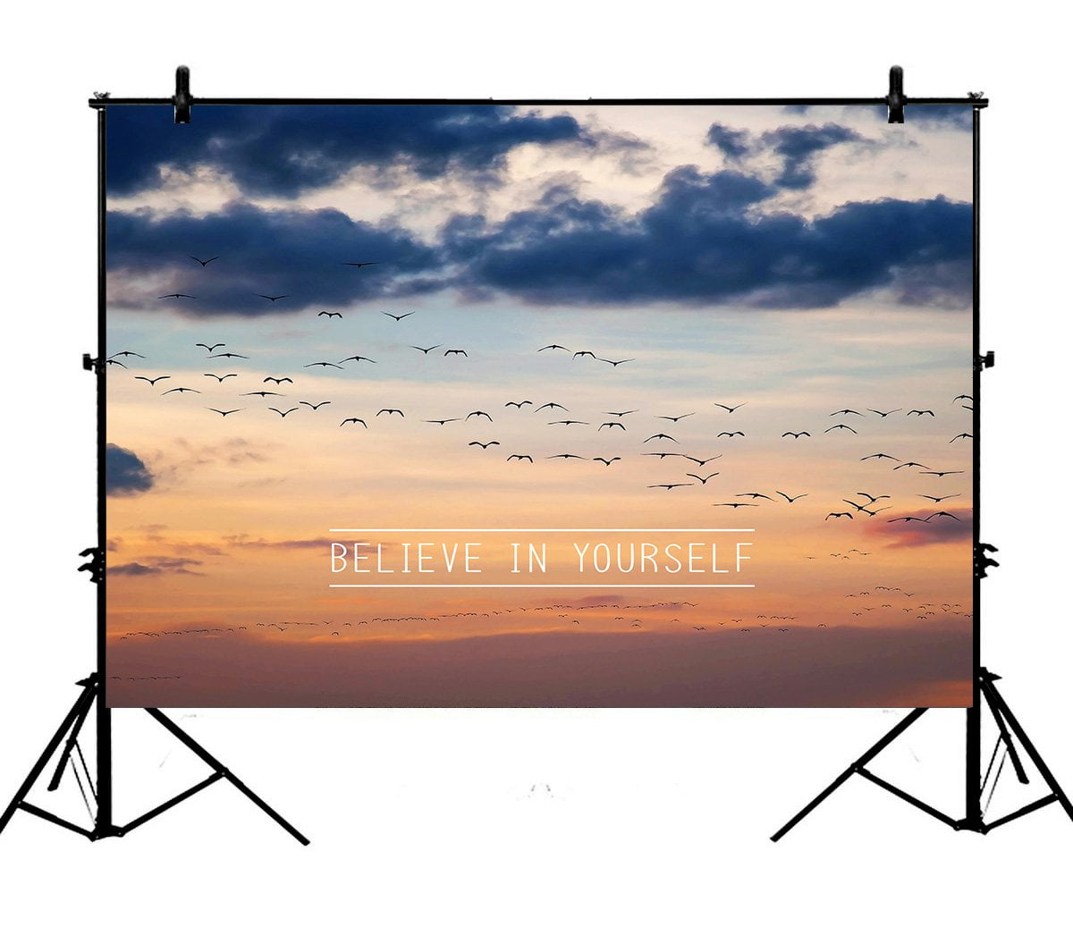 PHFZK 7x5ft Beautiful Sunset Sky Backdrops, Inspirational Quote ...