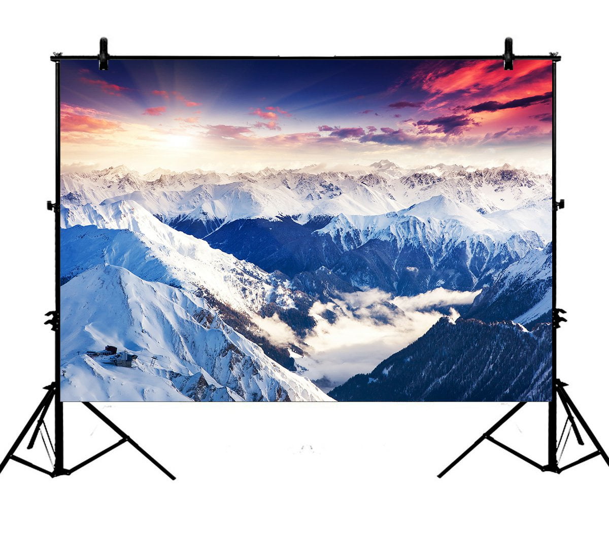 PHFZK 7x5ft Beauty World Landscape Backdrops, Colorful Sky with Snow ...