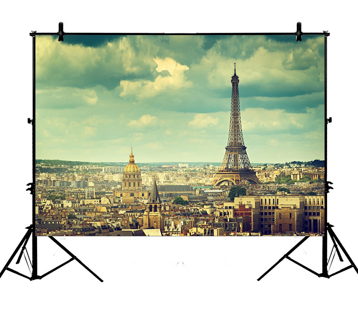 PHFZK 7x5ft Cityscape City Landmark Backdrops,Eiffer Tower and Church ...