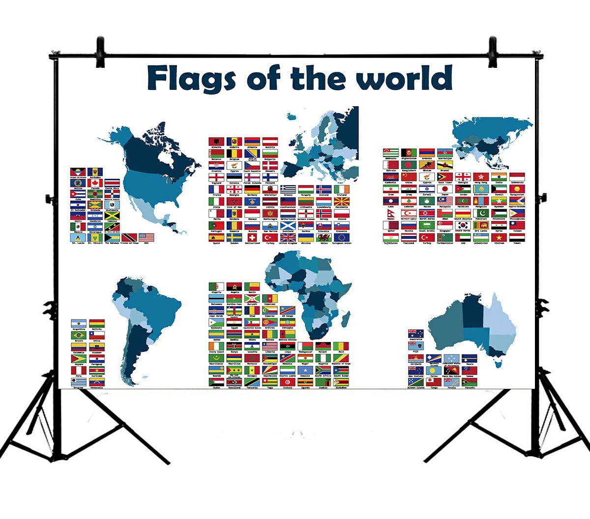 PHFZK 7x5ft Educational Backdrops, Flags of the World Photography ...