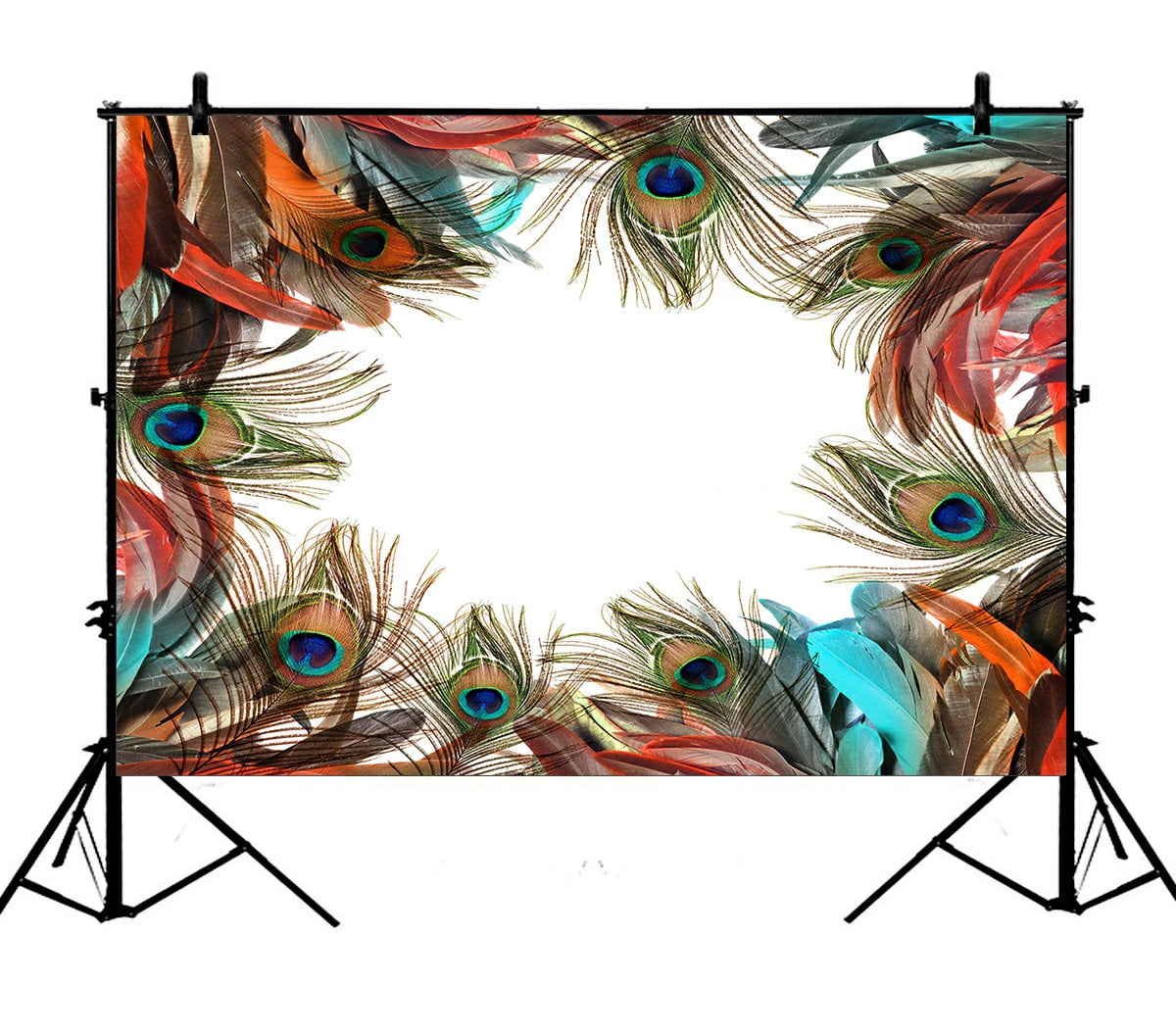 PHFZK 7x5ft Exotic Style Backdrops, Beautiful Peacock Feather ...