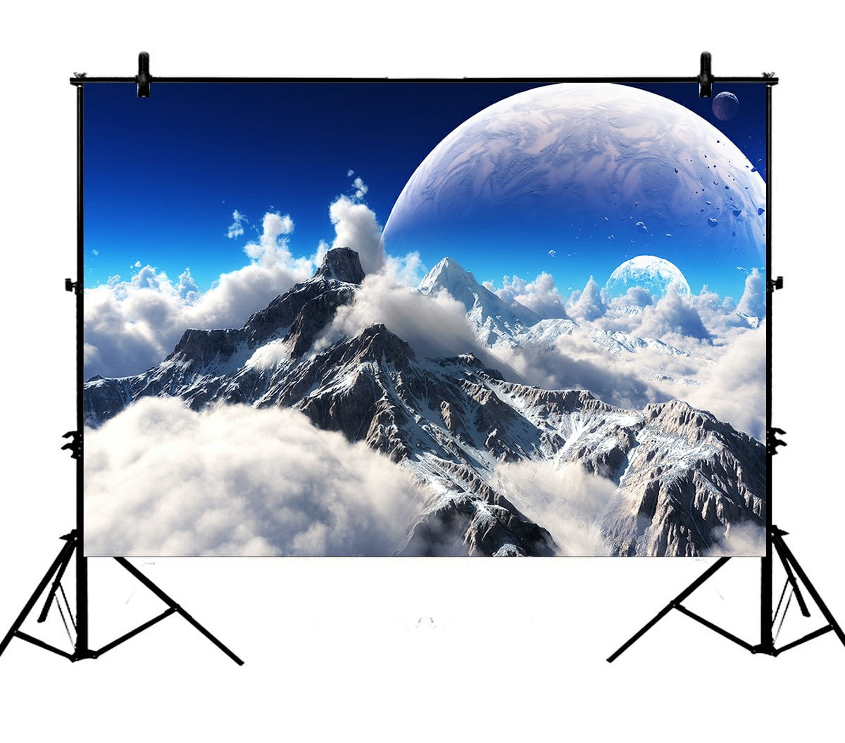 PHFZK 7x5ft Fantasy Backdrops, Celestial View of Snow Mountains and ...